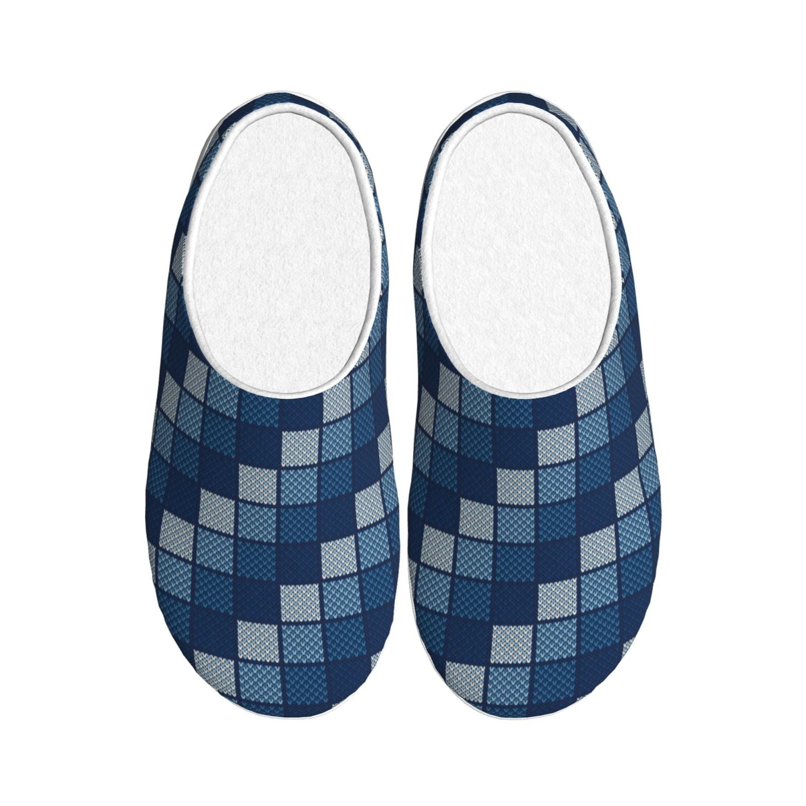 Fotbe Pixel Grid Pattern Women's Fuzzy Curly Fur Memory Foam Loafer ...