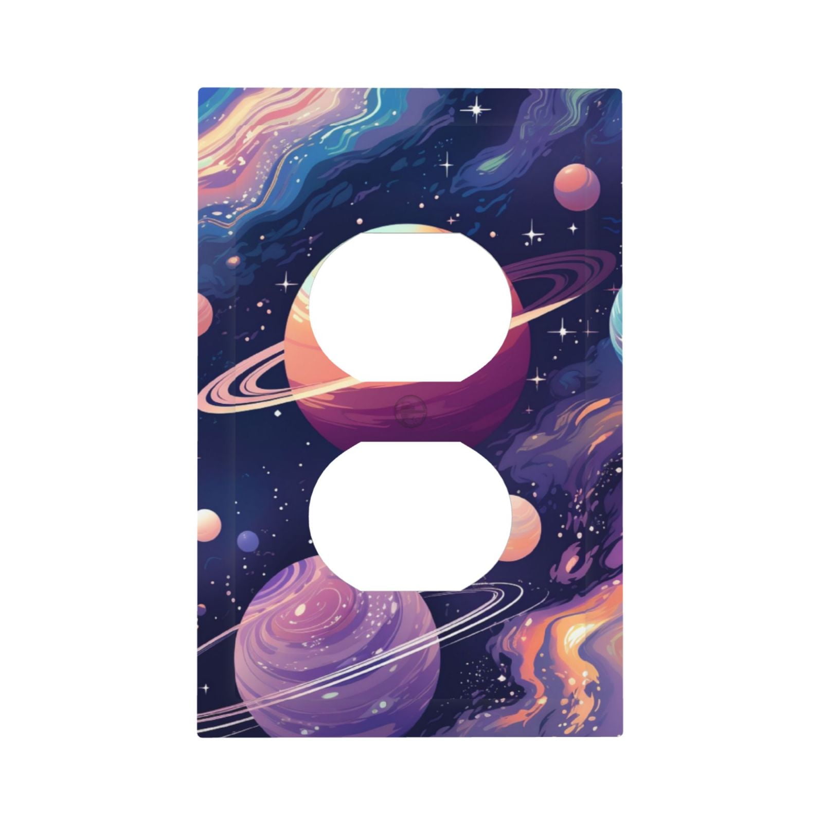 Fotbe Planet Pastel Galaxy Print Duplex Receptacle Wall Plate, 1-Gang 5 ...