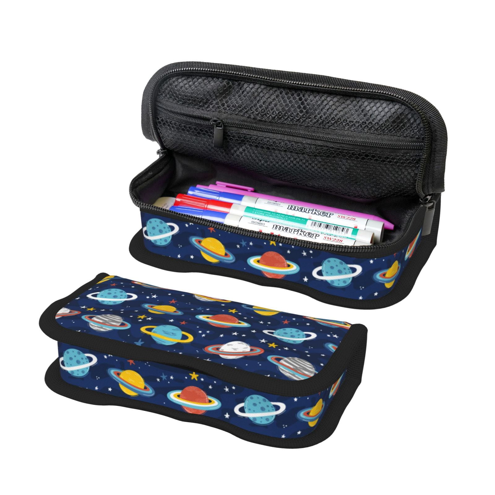 Fotbe Planets and Stars Pattern Pencil Case,Canvas Pen Case, Multi ...