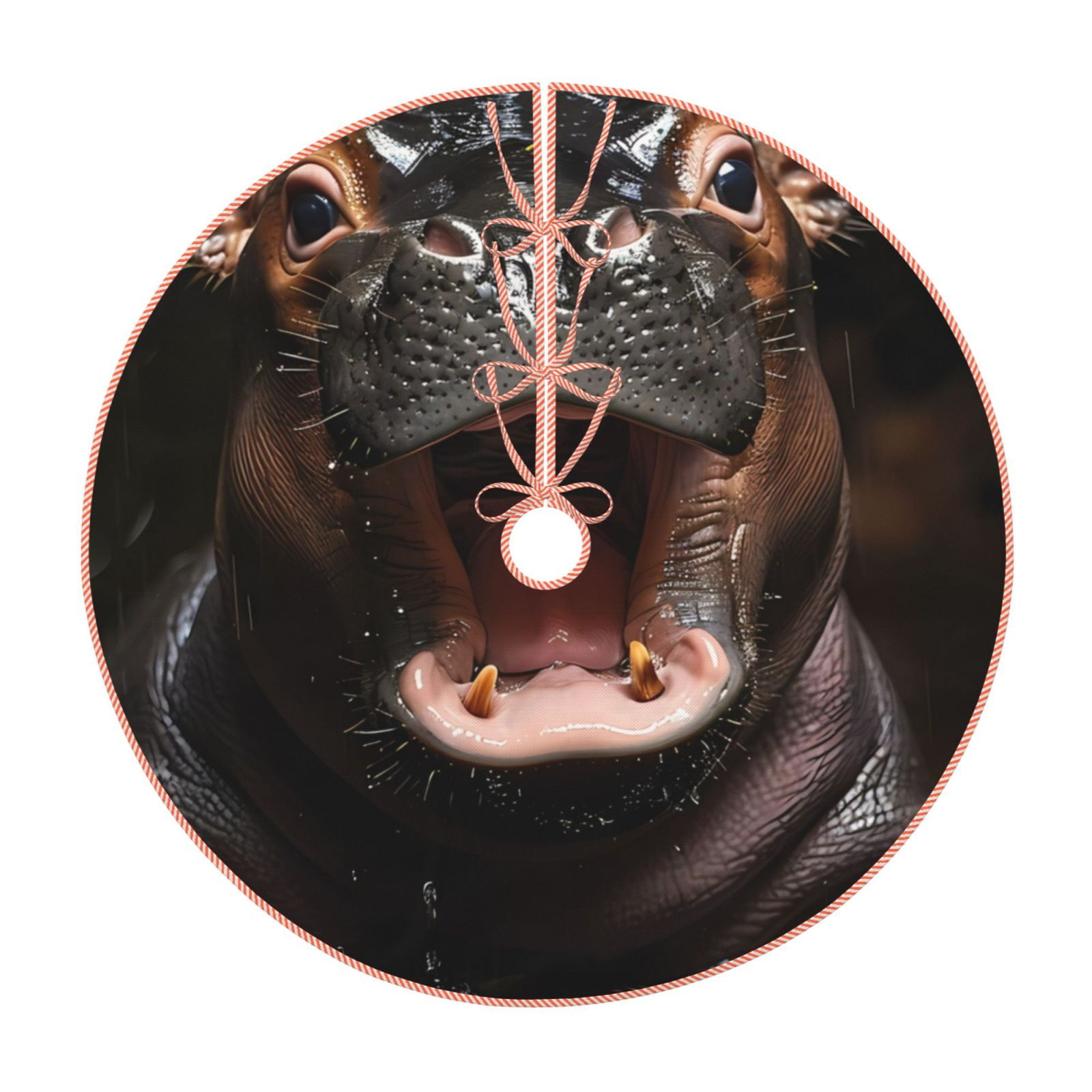 Fotbe Playful Baby Hippo Splash Pattern Christmas Tree Skirt, Tree ...