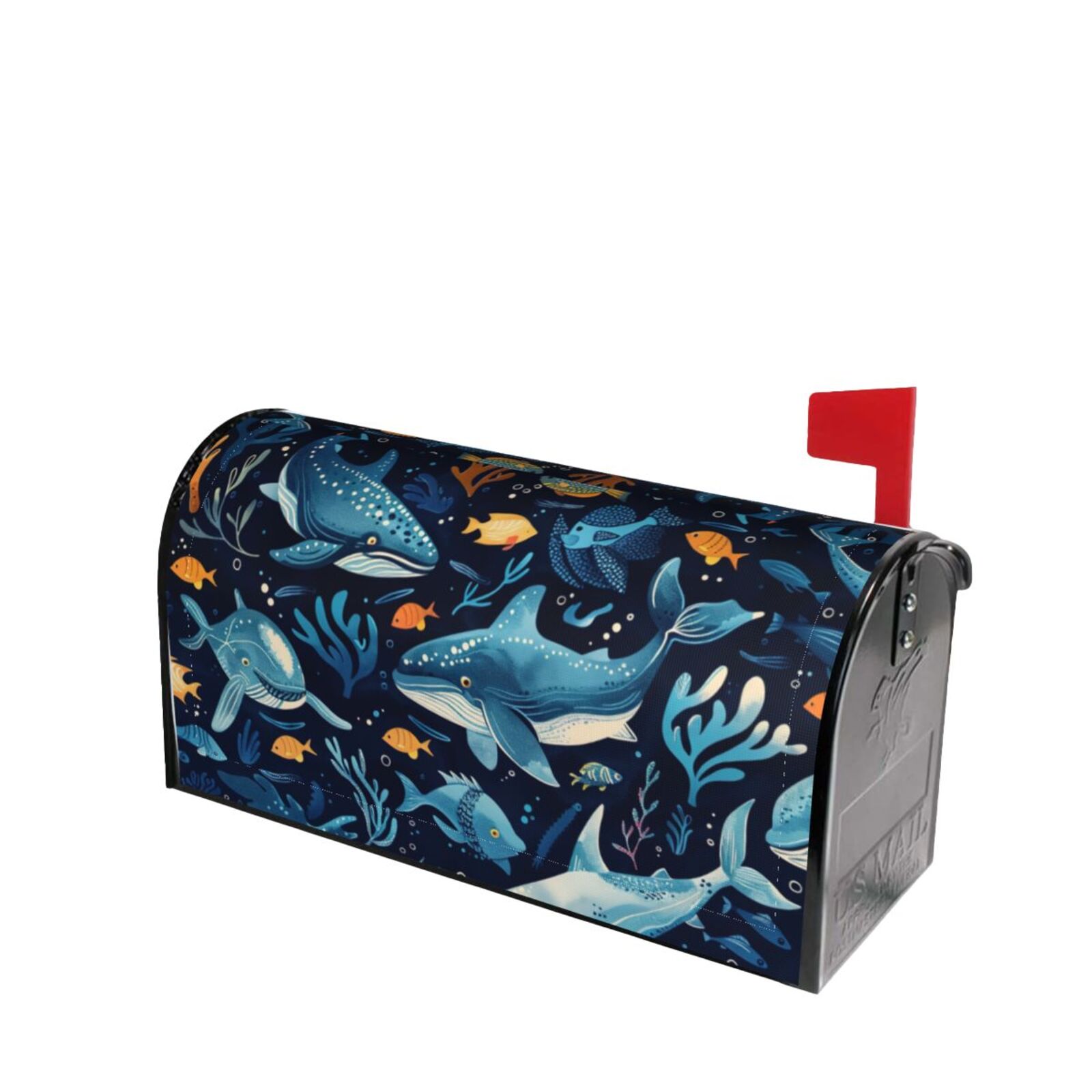 Fotbe Playful Whales Underwater Scene Mailbox Covers Post Letter Box ...