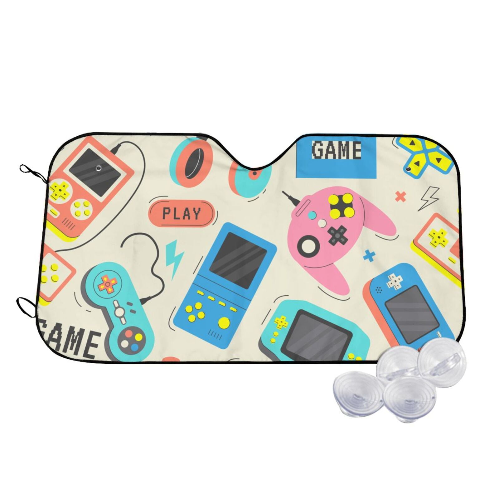 Fotbe Playing Video Games Car Windshield Sunshade | Sun Visor Protector ...