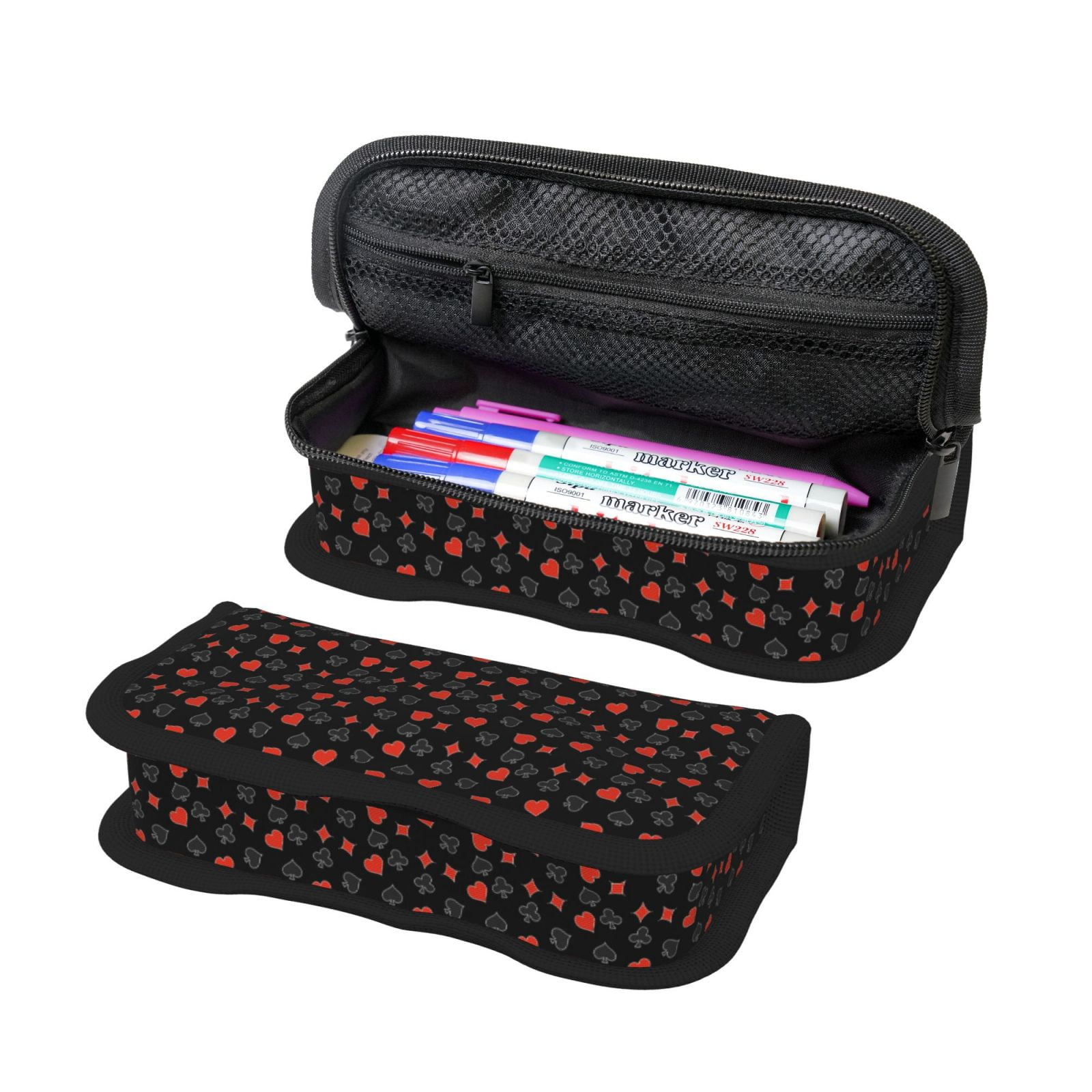 Fotbe Poker Creative Symbols Pattern Pencil Case,Canvas Pen Case, Multi ...