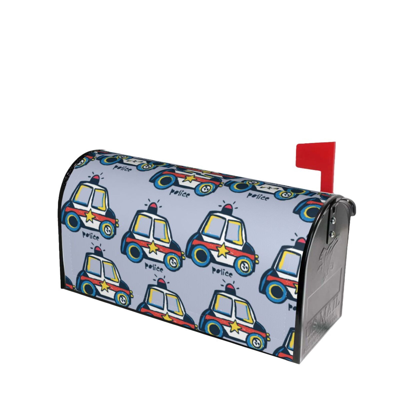 Fotbe Police Car Mailbox Covers Post Letter Box Cover Garden Decor ...