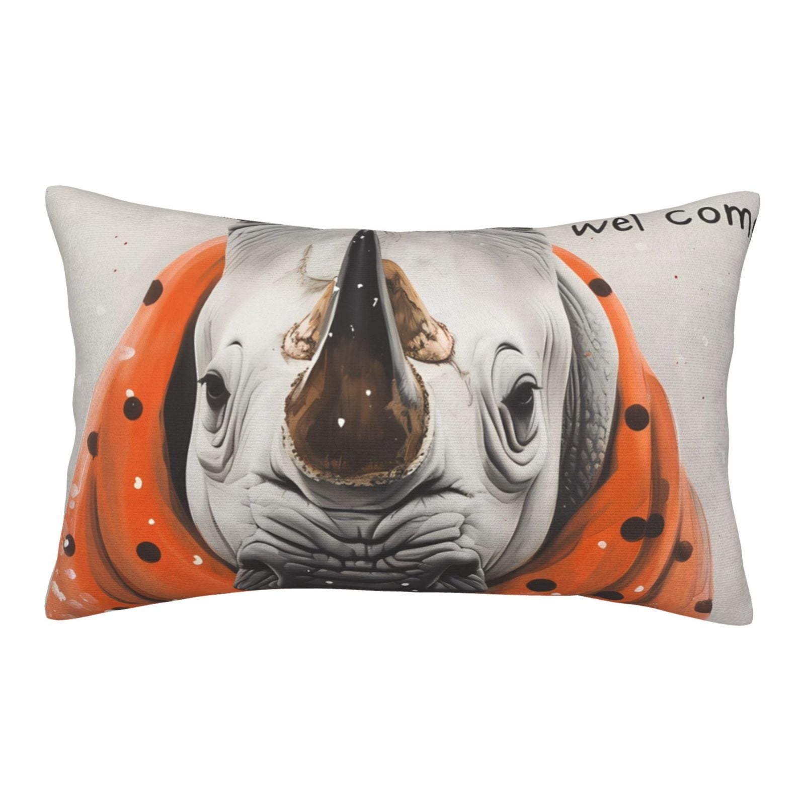 Fotbe Polka Dot Rhino Welcome Pillow Cases - Envelope Closure - Luxury ...