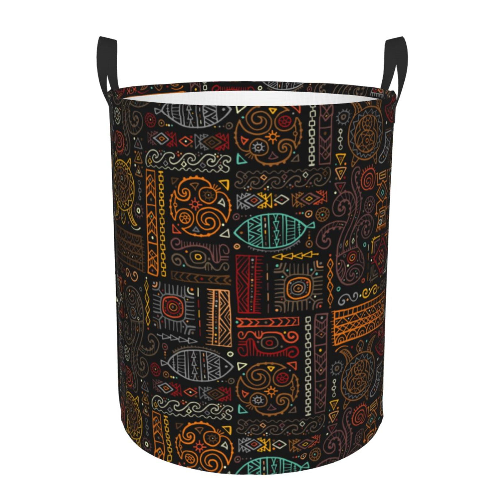 Fotbe Polynesian Turtles Laundry Basket with Handles, Waterproof Large ...