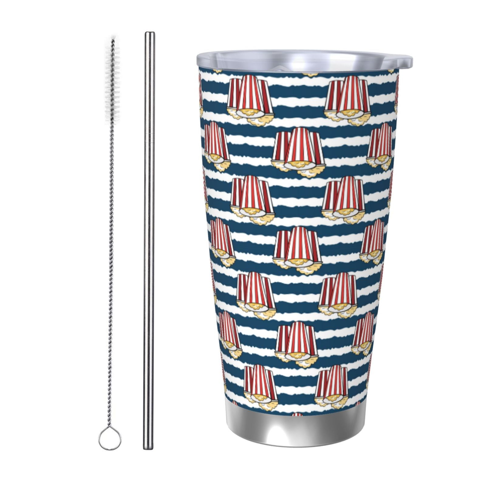 Fotbe Popcorn Pattern 20 oz Tumbler Stainless Steel Vacuum Insulated ...