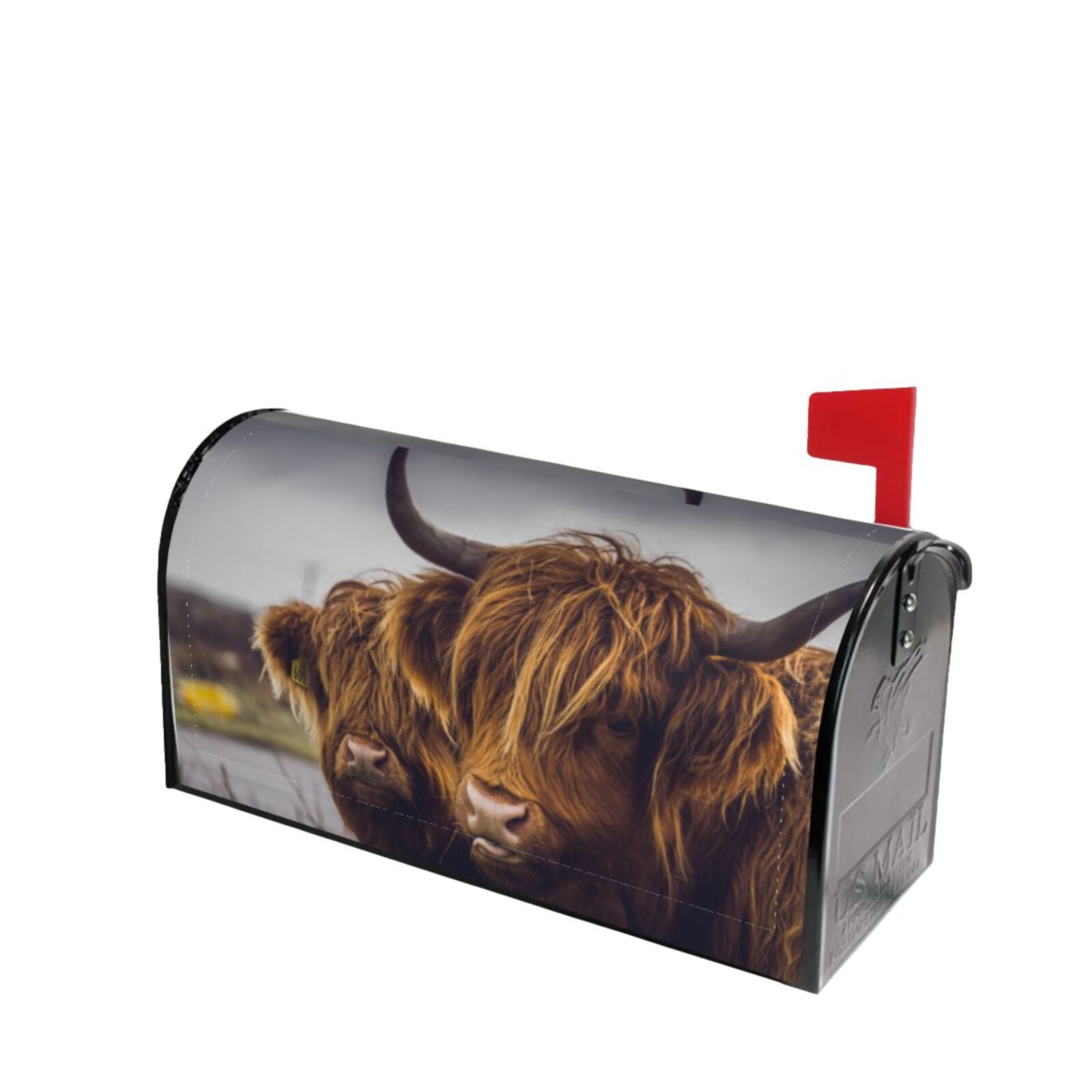 Fotbe Cow Mailbox Covers Post Letter Box Cover Garden Decor Standard ...