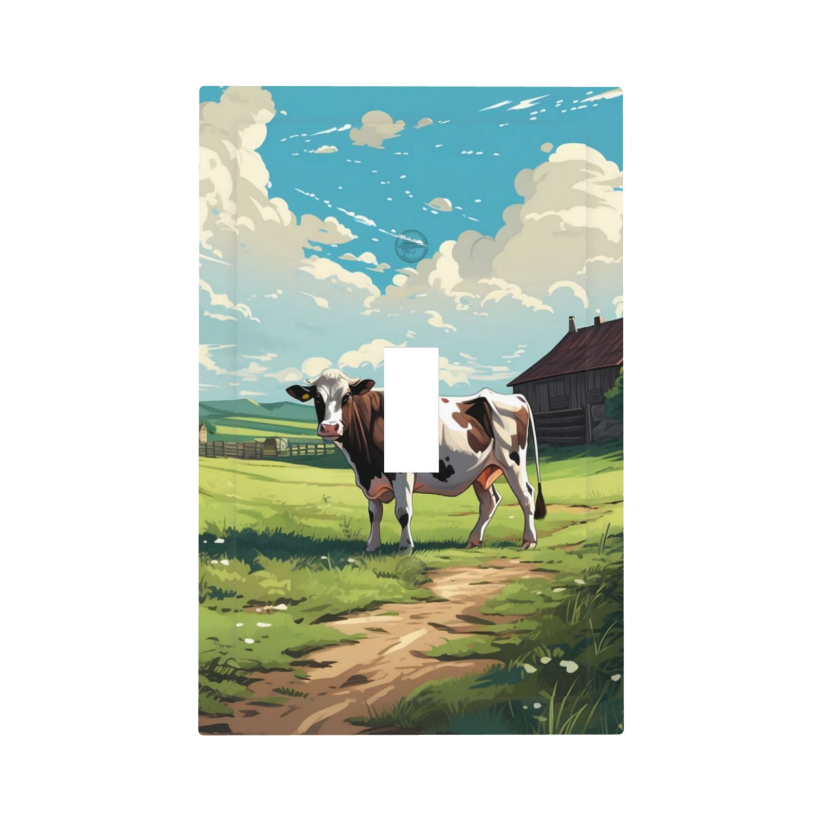 Fotbe Prairie Pasture Cow Print Duplex Receptacle Wall Plate, 1-Gang 5. ...
