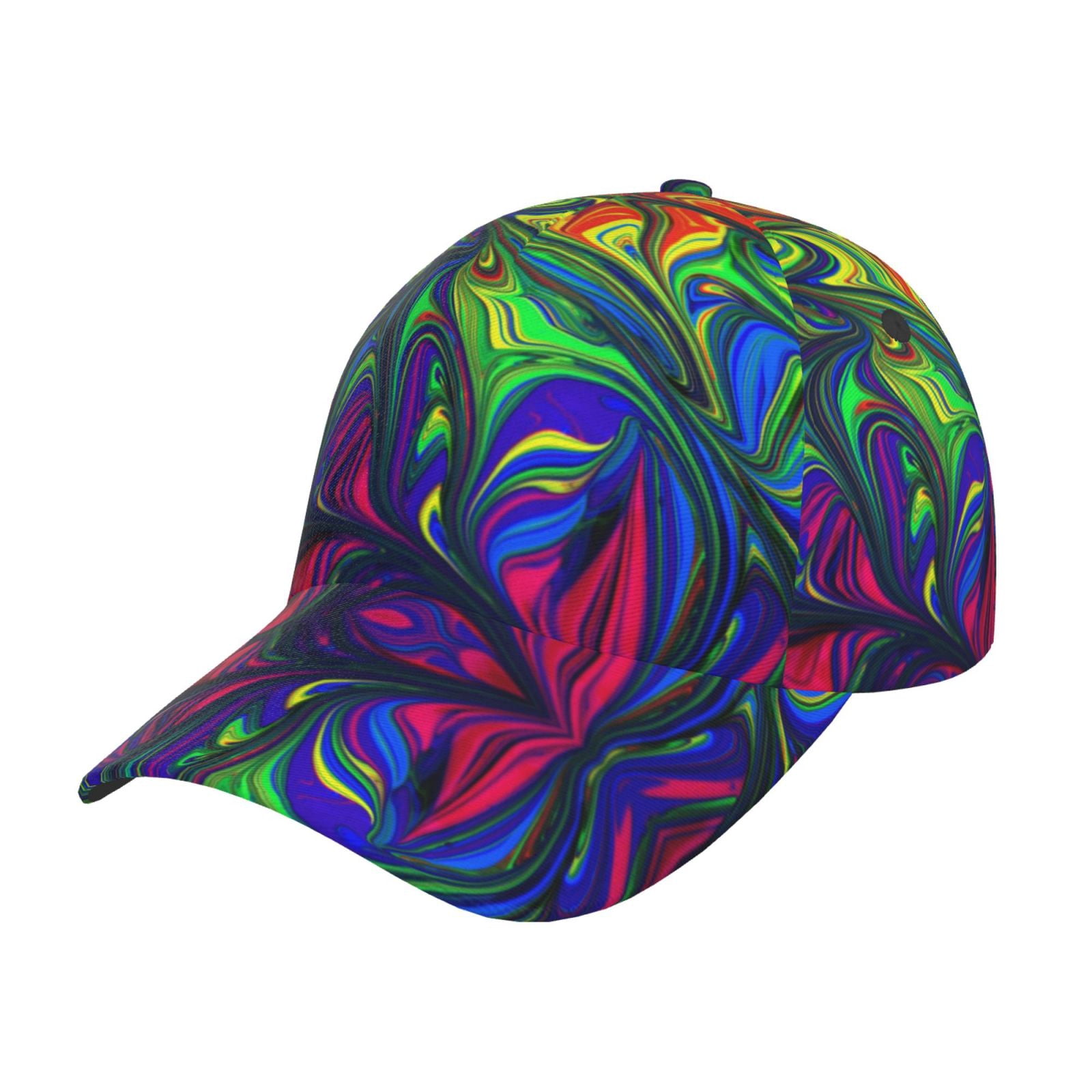 Fotbe Pride Rainbow Baseball Cap, Pride Rainbow Print Dad Hat,Outdoor ...