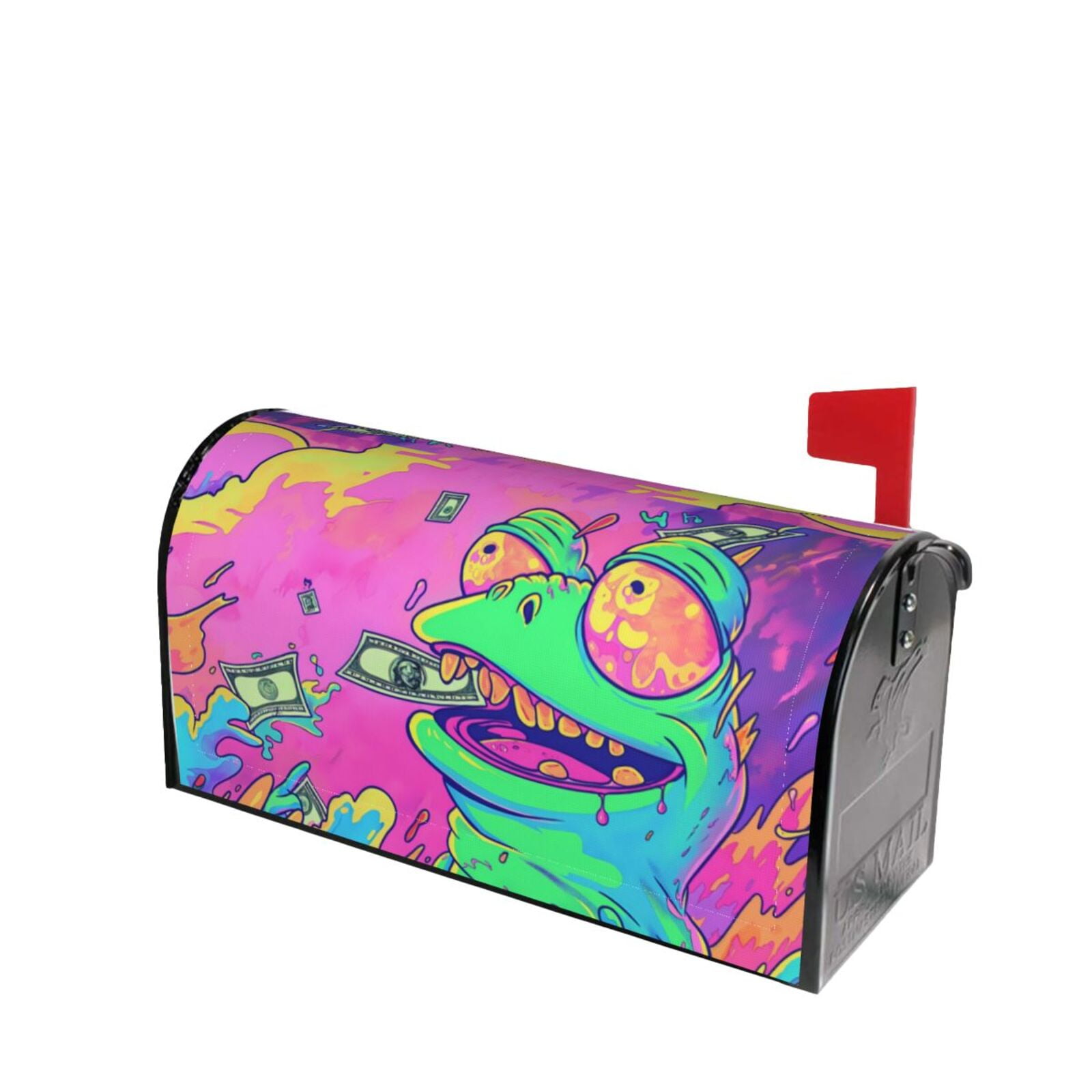 Fotbe Psychedelic Cartoon Frog Mailbox Covers Post Letter Box Cover ...