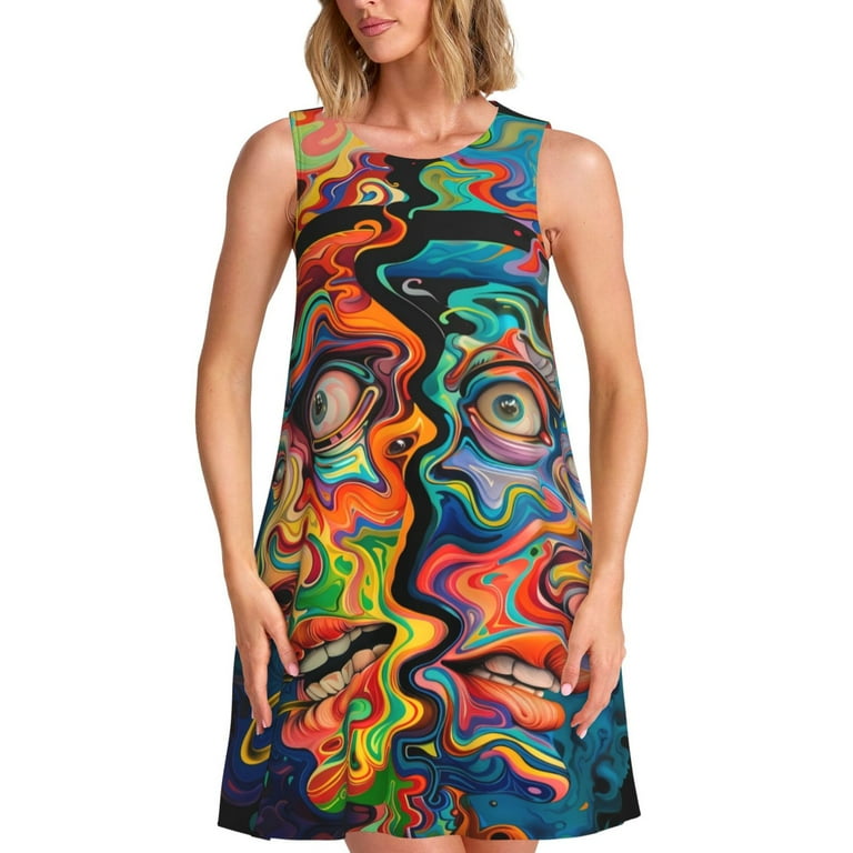 psychedelic pattern dress