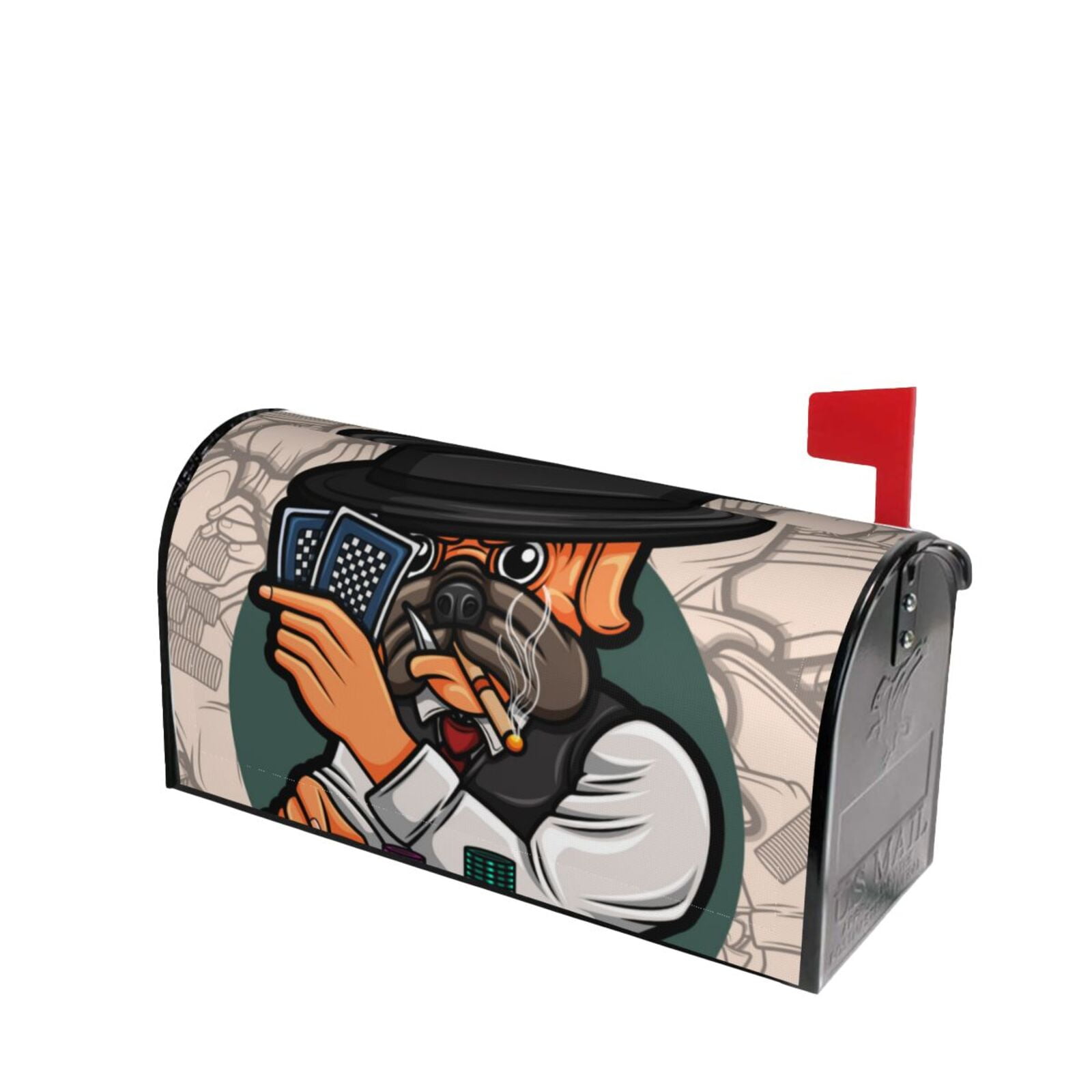 Fotbe Pug Dog Mailbox Covers Post Letter Box Cover Garden Decor ...