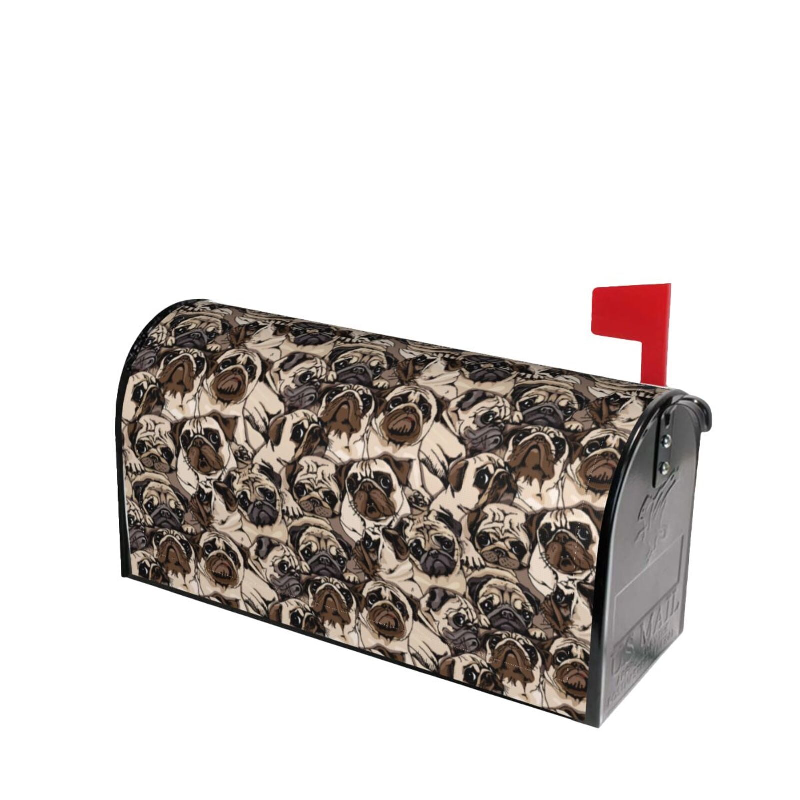Fotbe Pug Mailbox Covers Post Letter Box Cover Garden Decor Standard ...