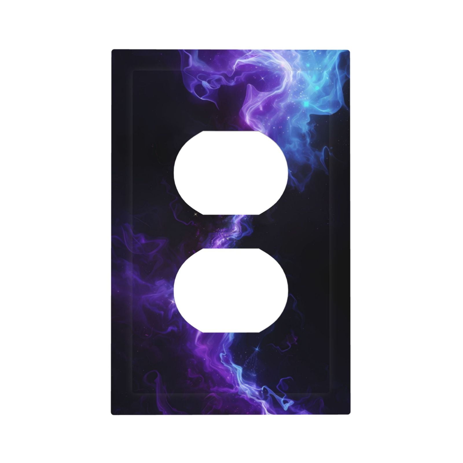 Fotbe Purple And Blue Nebula Print Duplex Receptacle Wall Plate, 1-Gang ...