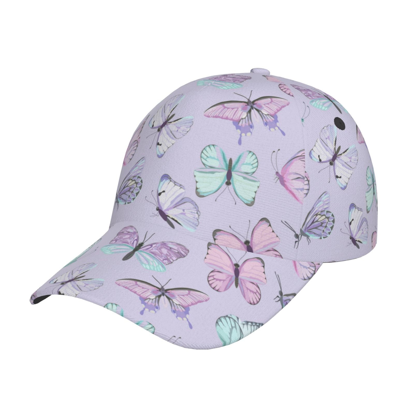 Fotbe Purple Butterfly Baseball Cap, Purple Butterfly Print Dad Hat ...