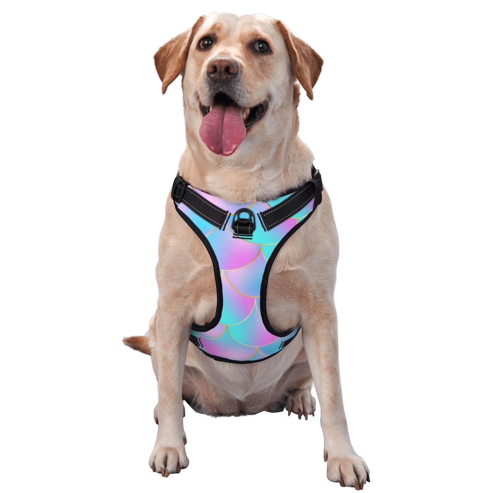 Fotbe Purple Dragon Scales Pattern Dog Harness, No-Pull Pet Harness ...