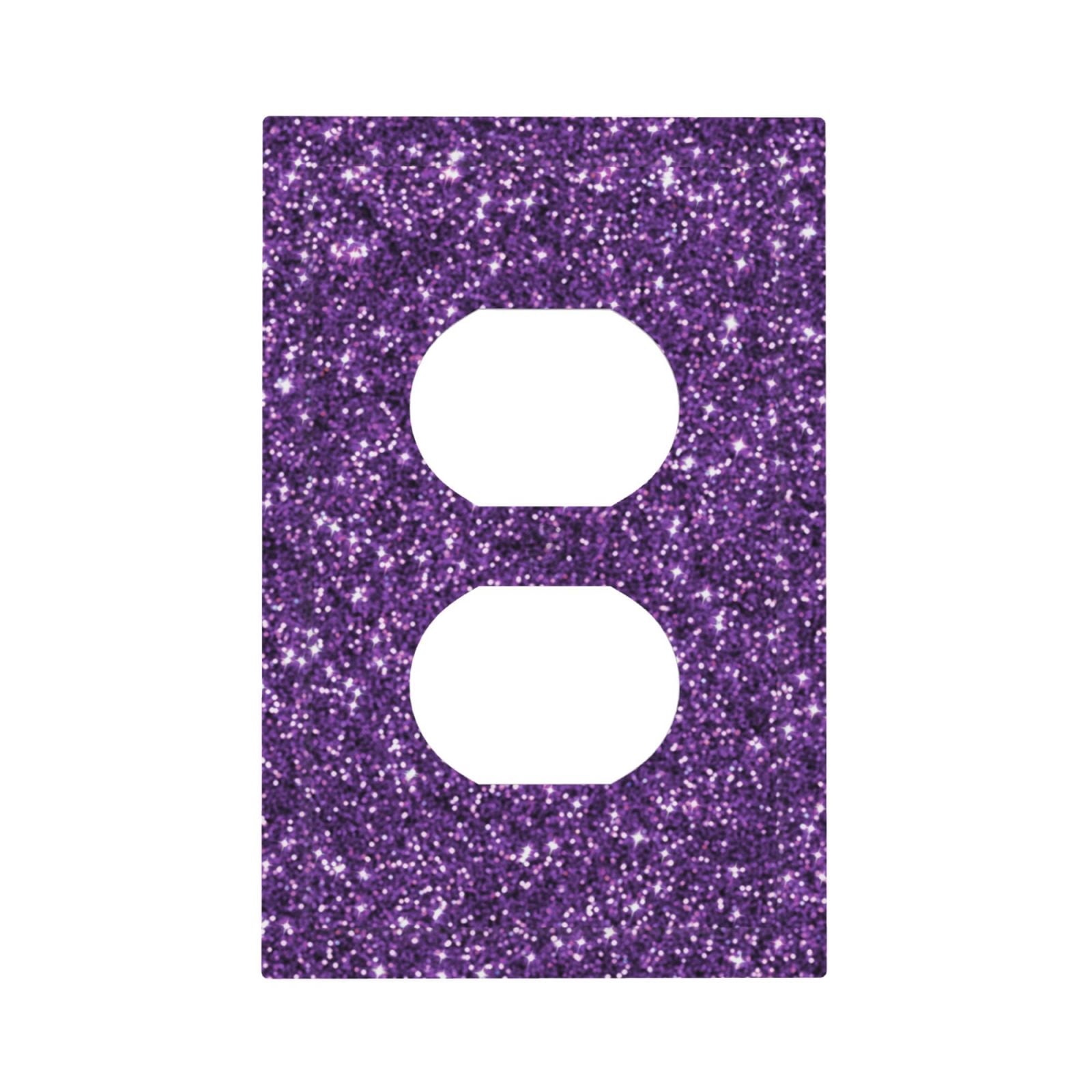 Fotbe Purple Glitter Print Duplex Receptacle Wall Plate, 1-Gang 5.0" x3 ...