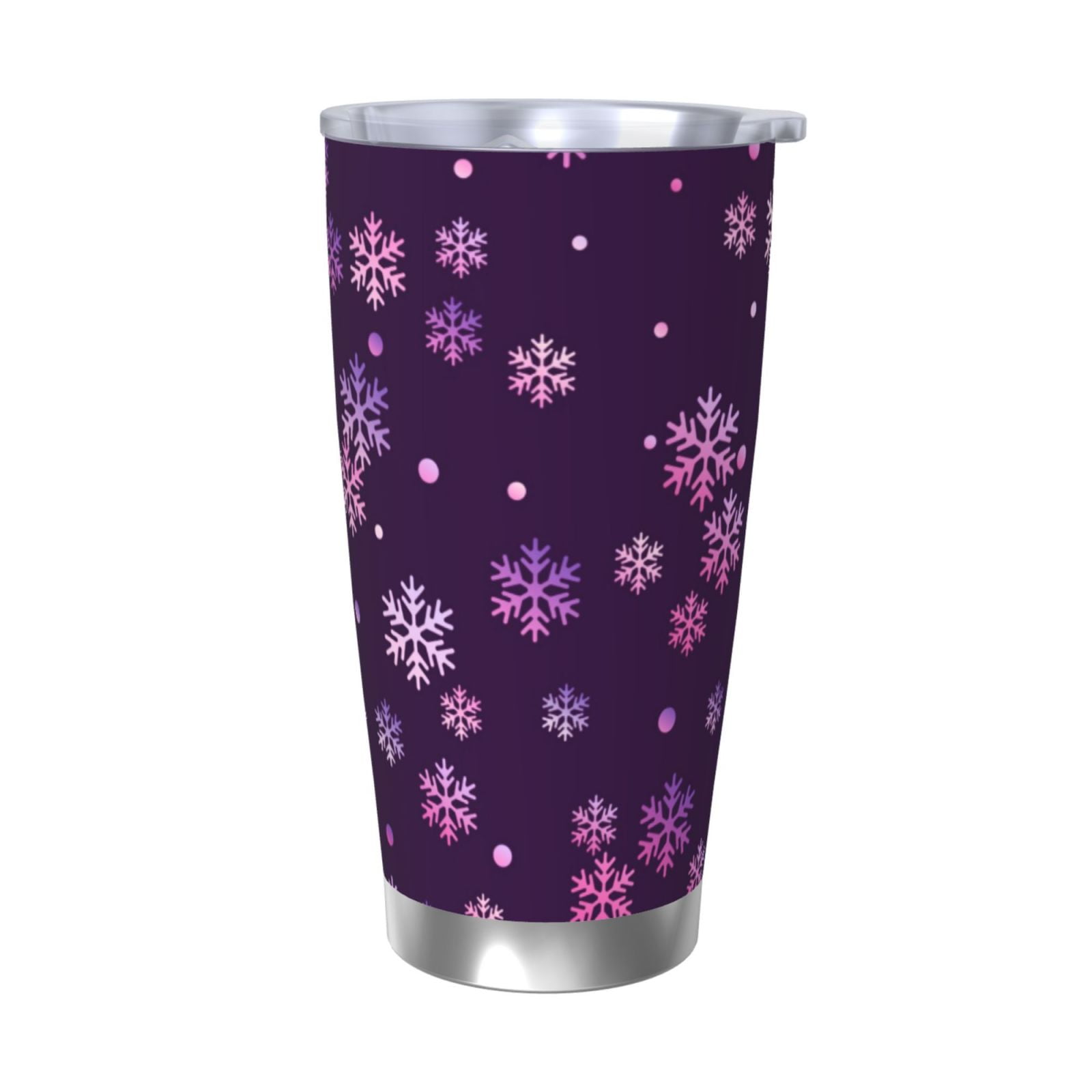 Fotbe Purple Snow Flakes Pattern 20 oz Tumbler Stainless Steel Vacuum ...