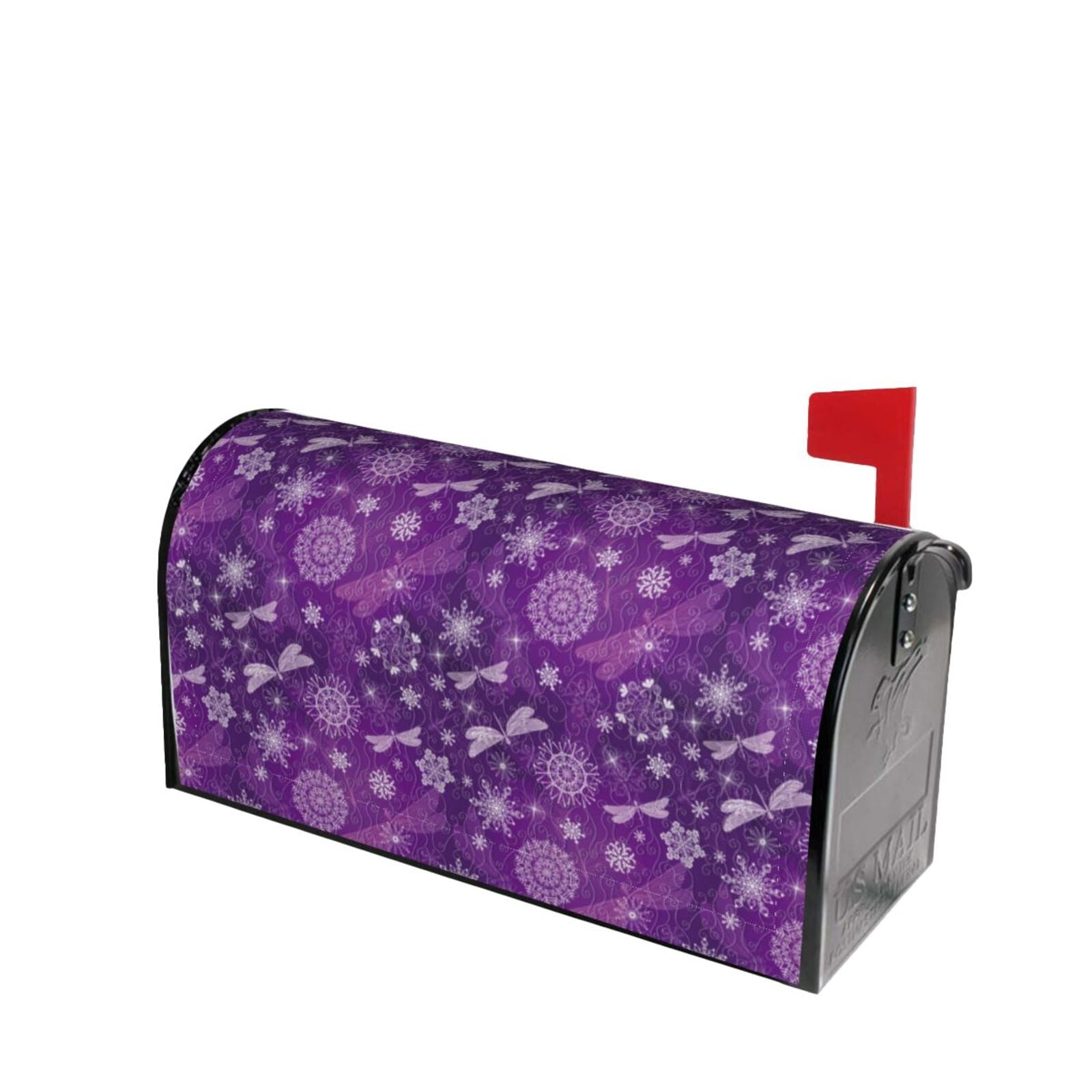 Fotbe Purple Snowflakes Mailbox Covers Post Letter Box Cover Garden ...