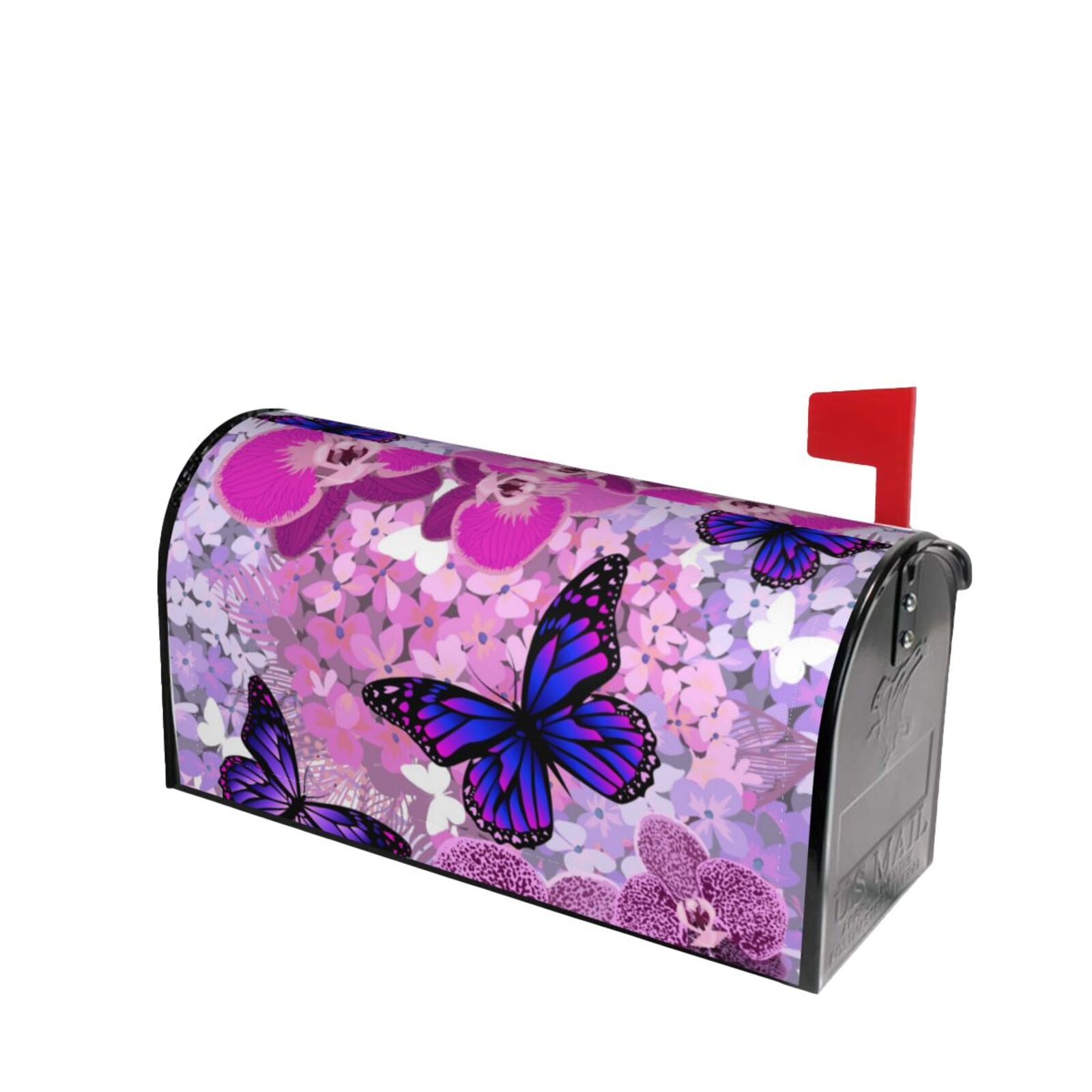 Fotbe Purple Vintage Butterfly Mailbox Covers Post Letter Box Cover ...