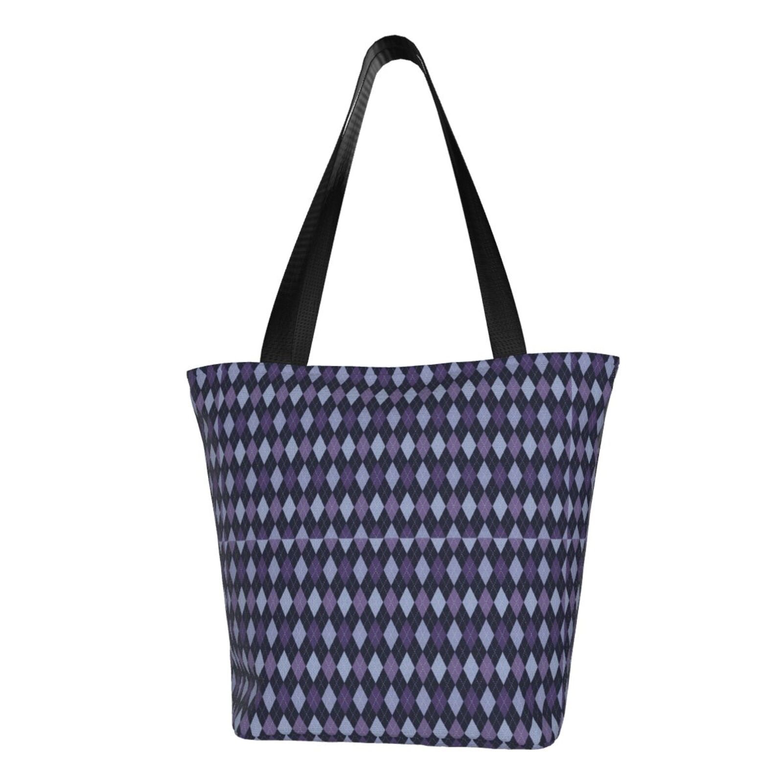 Fotbe Purple and Blue Squares Pattern Beach Tote,Shoulder Handbag ...