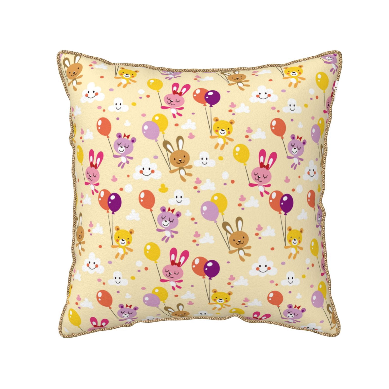 Fotbe Rabbit And Balloon Pattern Velvet Decorative Throw Pillow Covers ...
