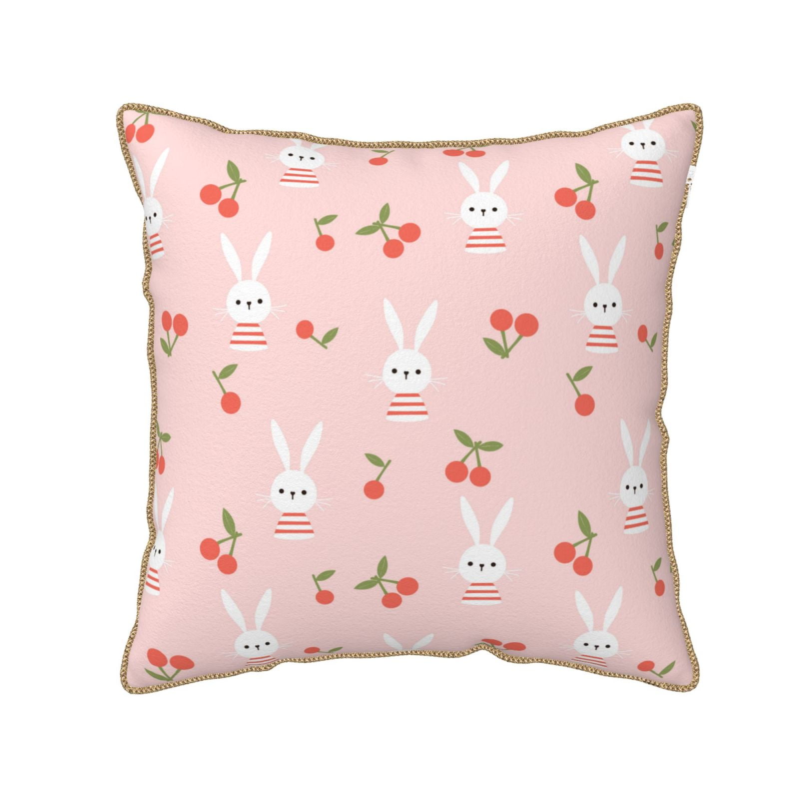 Fotbe Rabbit And Cherry Pattern Velvet Decorative Throw Pillow Covers ...