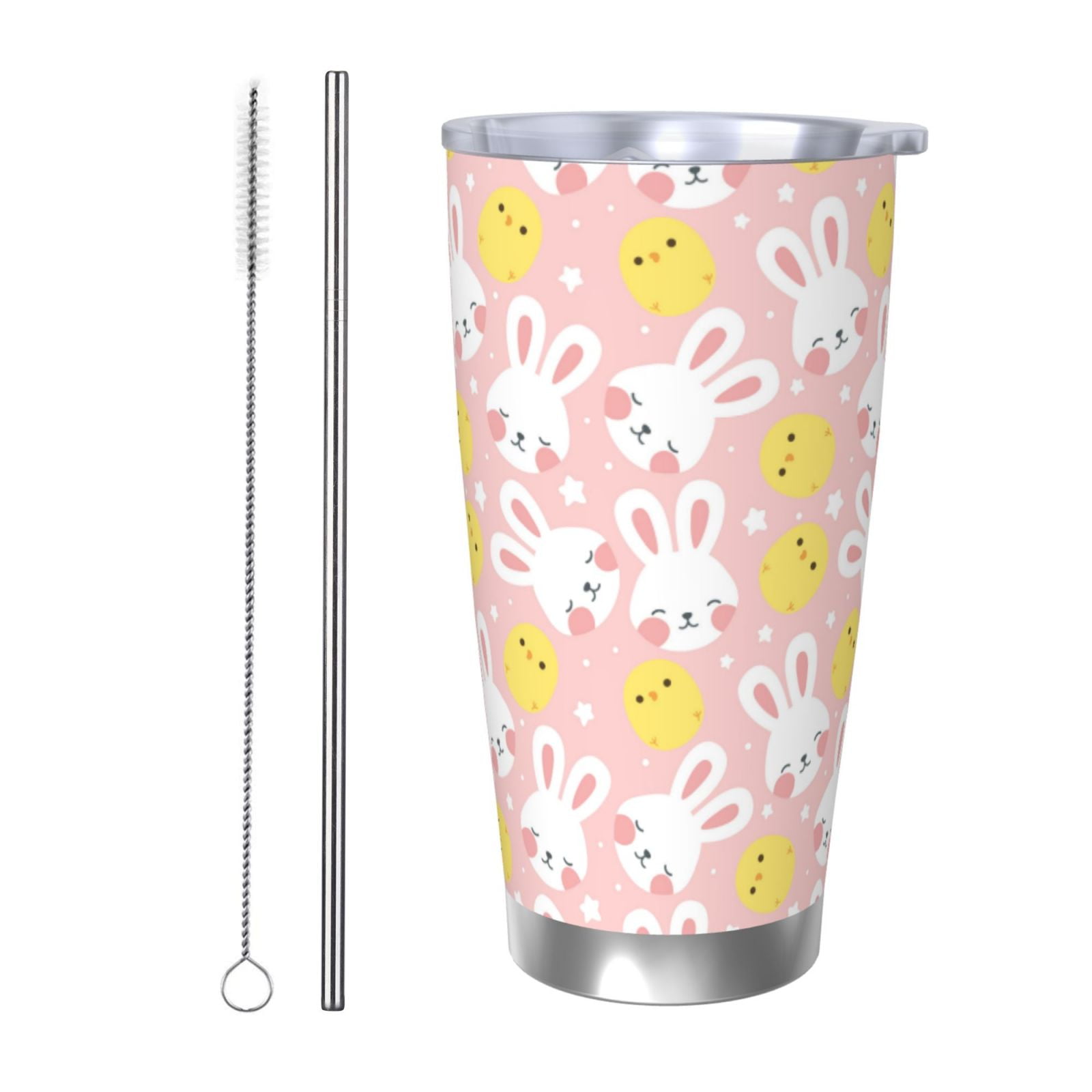 Fotbe Rabbit And Chick Pattern 20 oz Tumbler Stainless Steel Vacuum ...