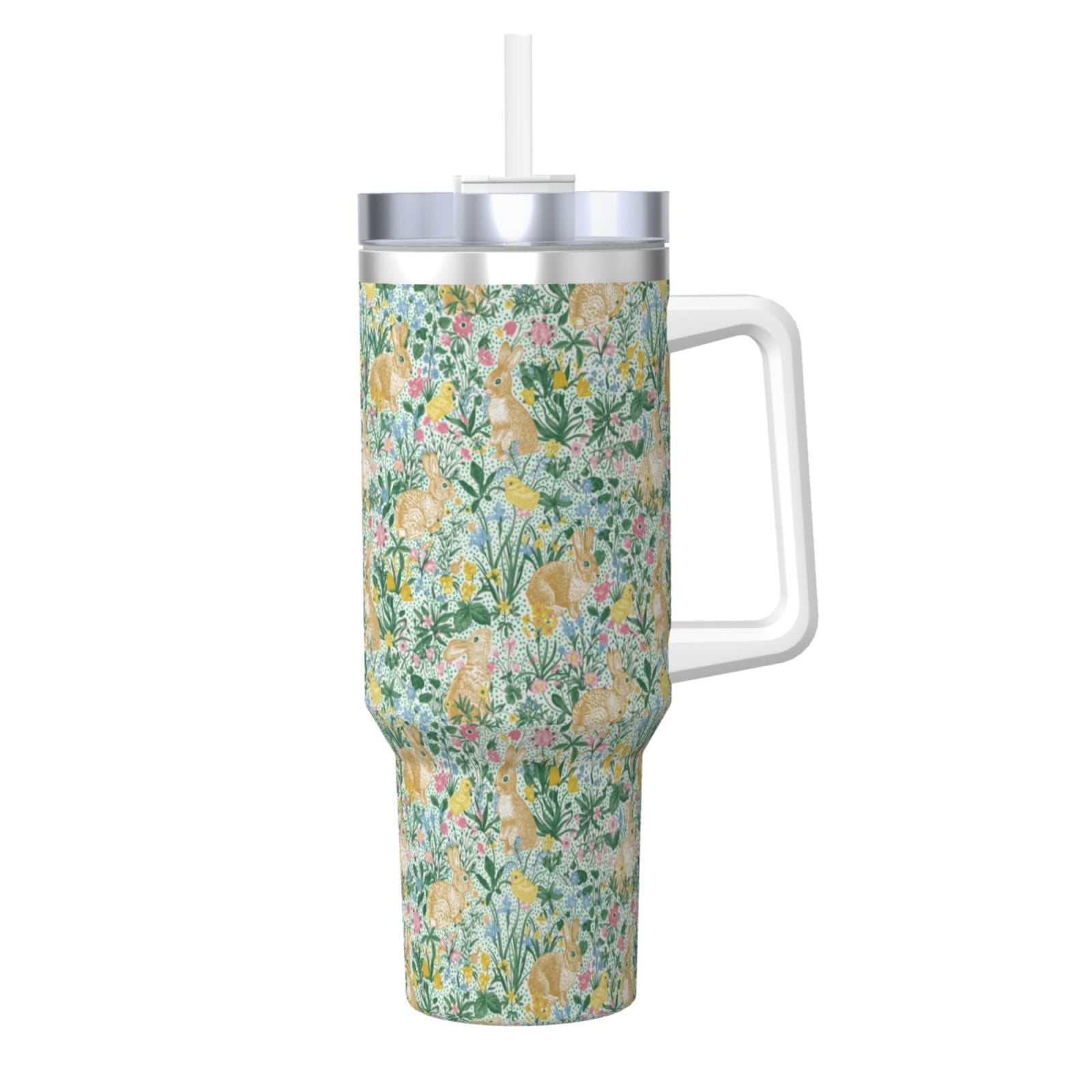 Fotbe Rabbit And Chick Pattern 40oz Ice Bully With Handle And Straw ...