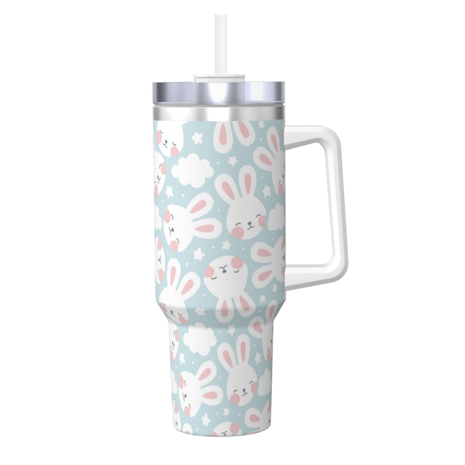 Fotbe Rabbit And Star Pattern 40oz Ice Bully With Handle And Straw ...