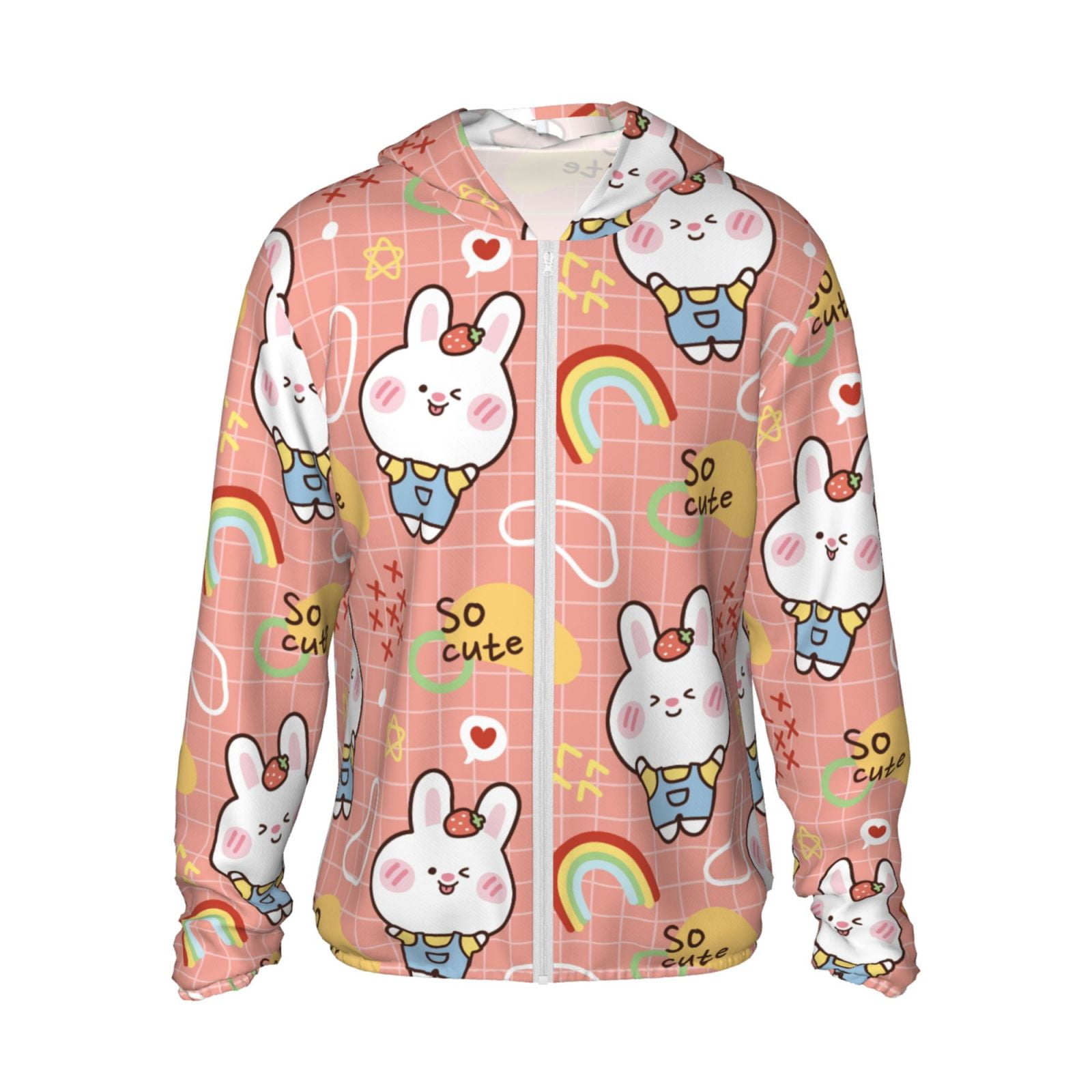 Fotbe Rabbit So Cute Men's Women's UPF 50+ Sun Protection Jacket Hooded ...