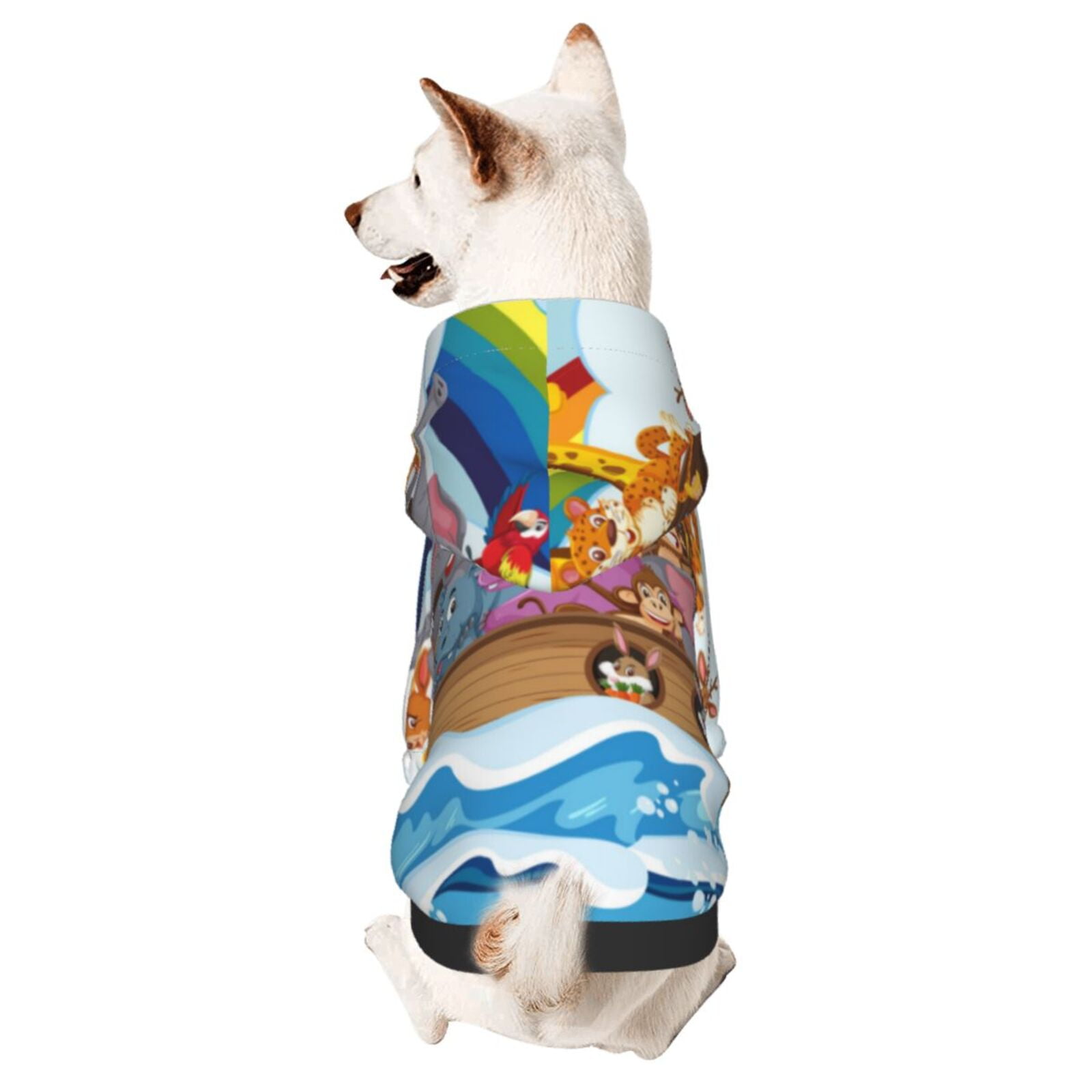 Fotbe Rainbow Animals on Noah's Ark Print Small Dog Sweater Hoodies Pet ...