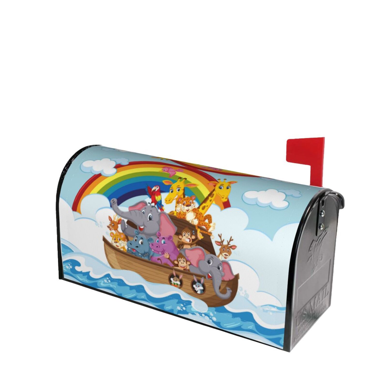 Fotbe Rainbow Animals on Noah's Ark Mailbox Covers Post Letter Box ...