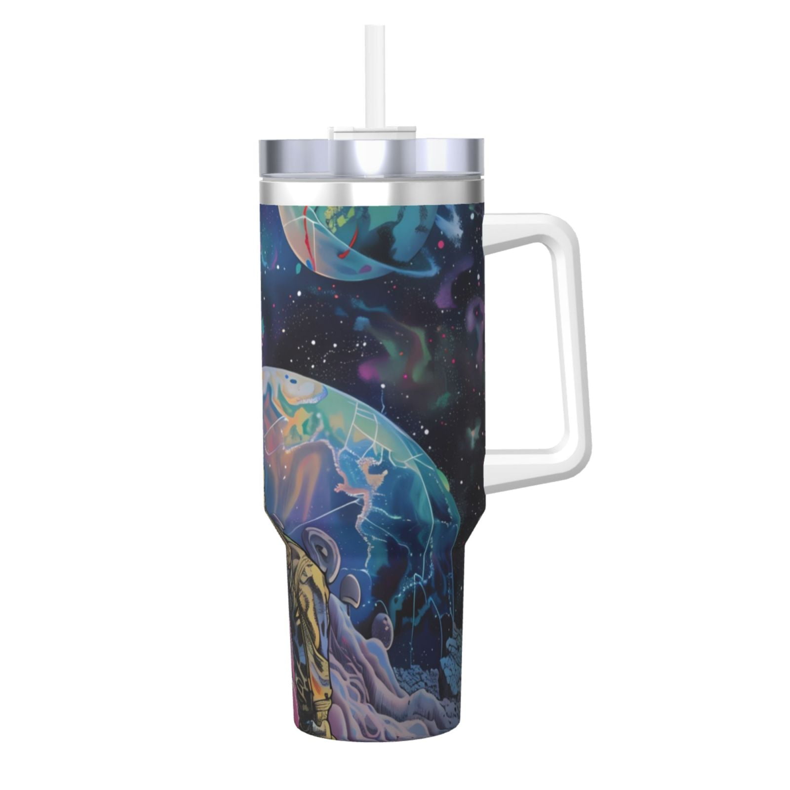Fotbe Rainbow Astronaut Space Landscape Pattern 40oz Ice Bully With ...