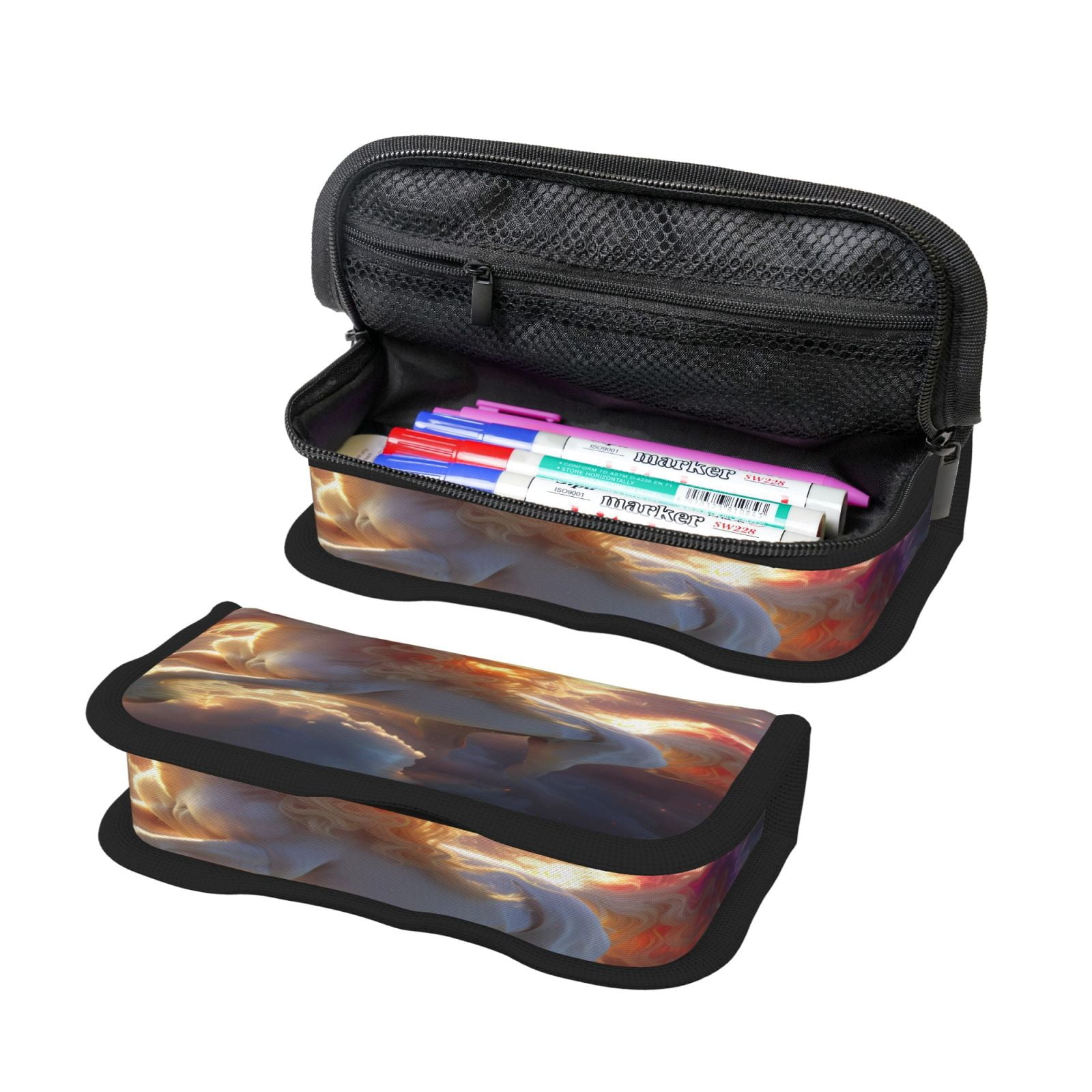 Fotbe Rainbow Cloud White Horse Pattern Pencil Case,Canvas Pen Case ...