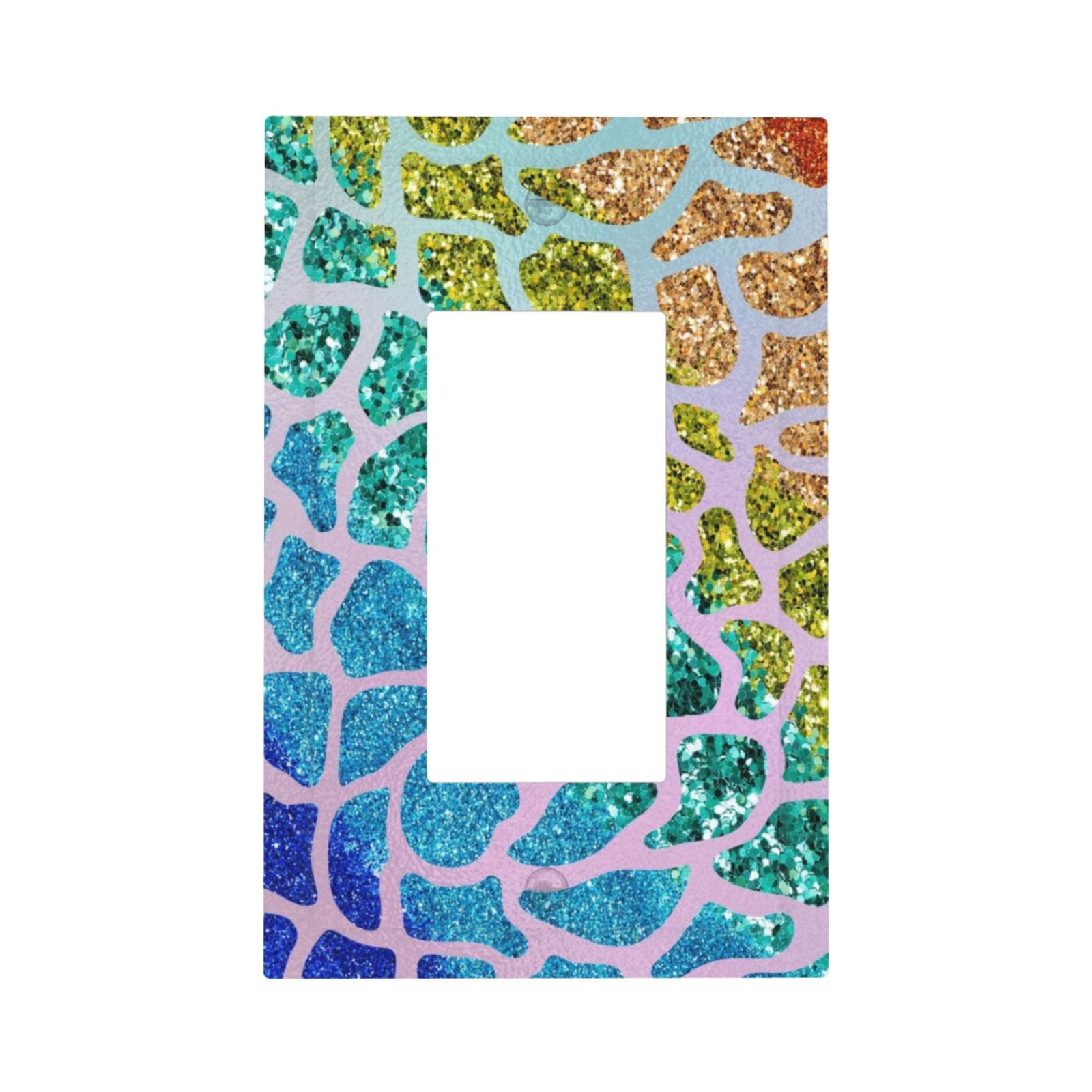 Fotbe Rainbow Glitter Print Duplex Receptacle Wall Plate, 1-Gang 5.0 ...