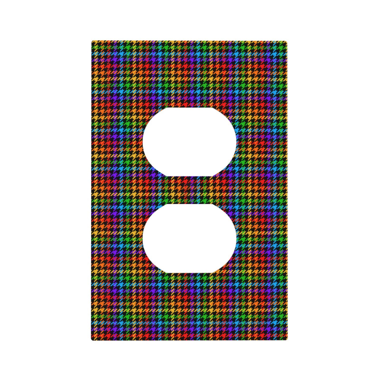 Fotbe Rainbow Houndstooth Print Duplex Receptacle Wall Plate, 1-Gang 5. ...