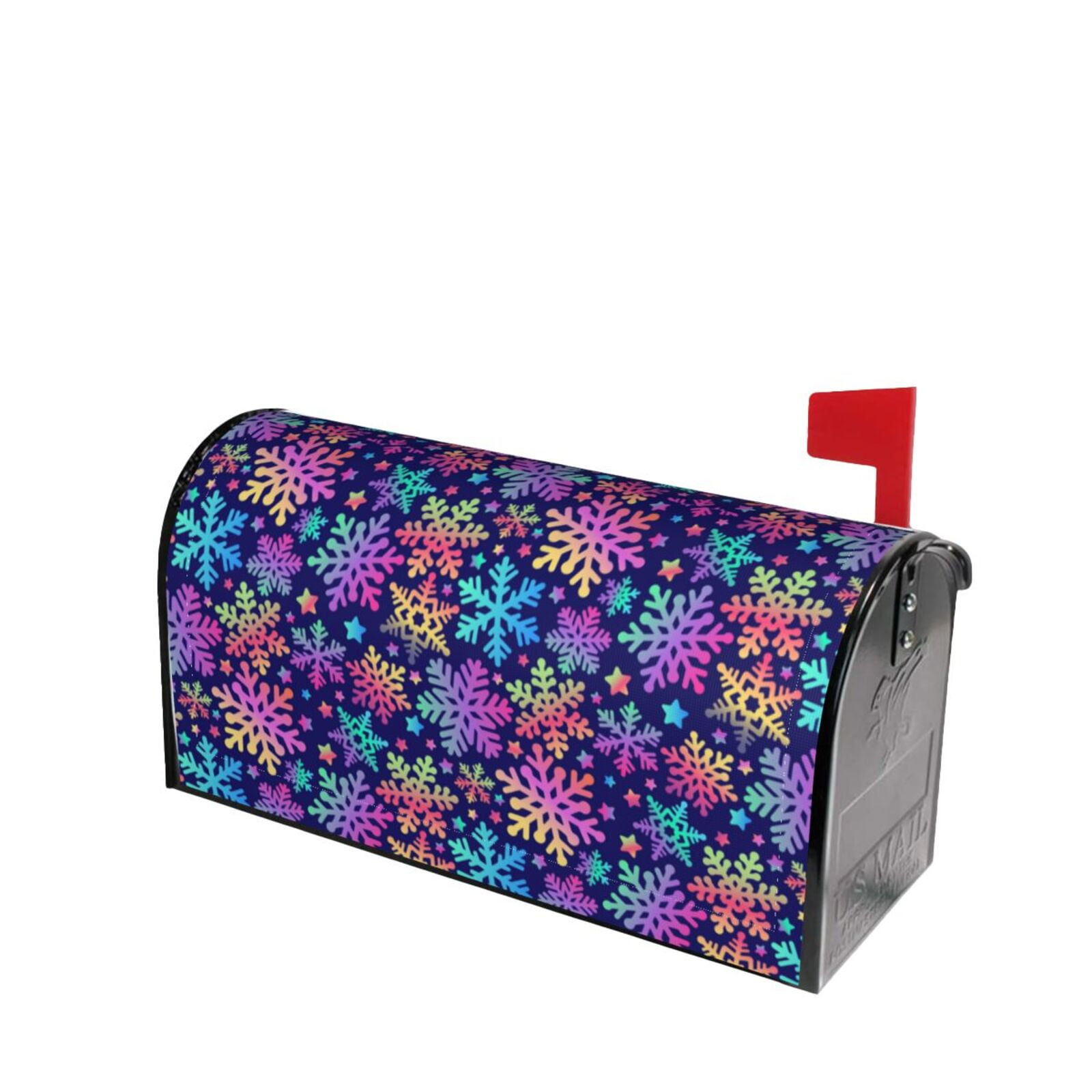 Fotbe Rainbow Snowflakes Mailbox Covers Post Letter Box Cover Garden ...