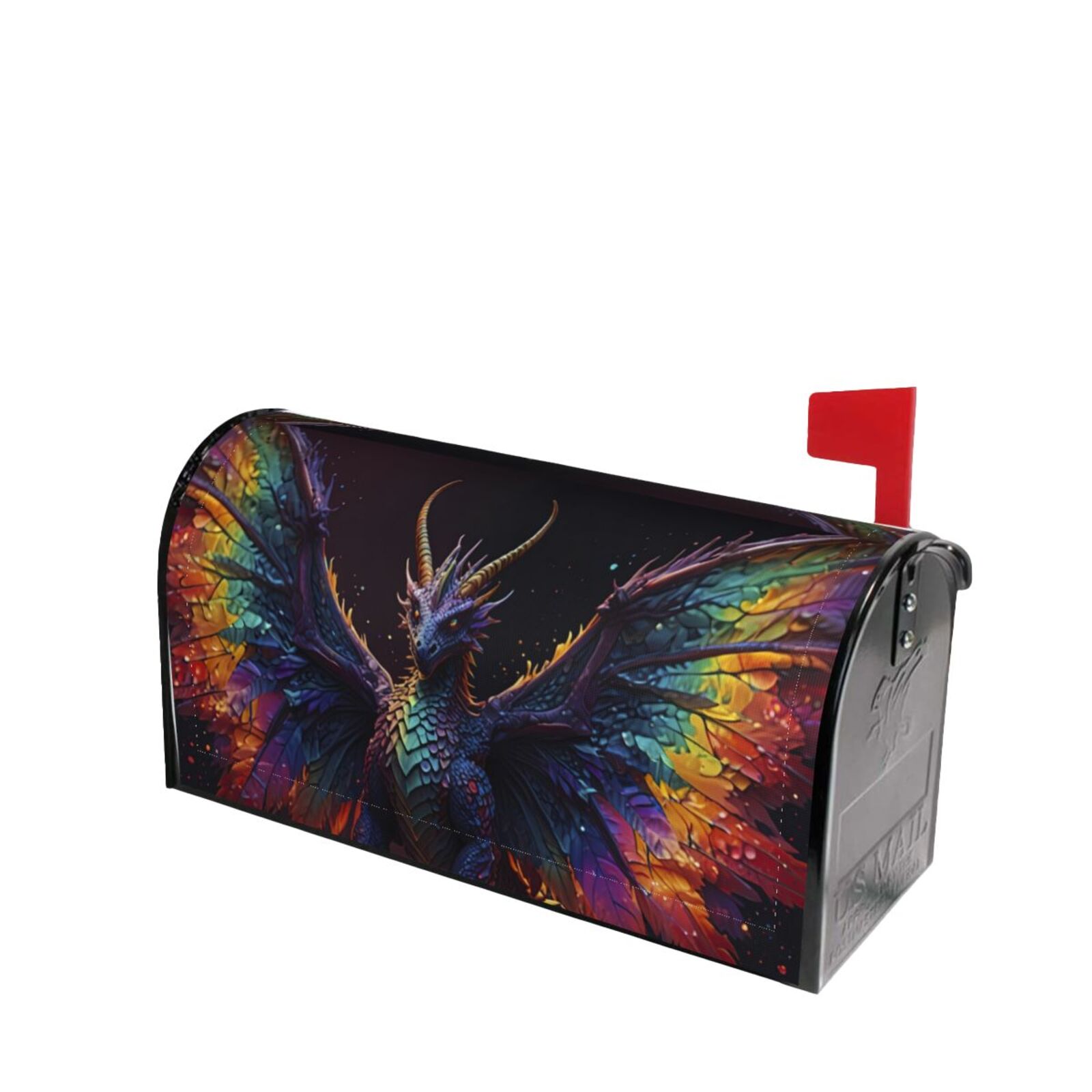 Fotbe Rainbow Wings Majestic Dragon Mailbox Covers Post Letter Box ...