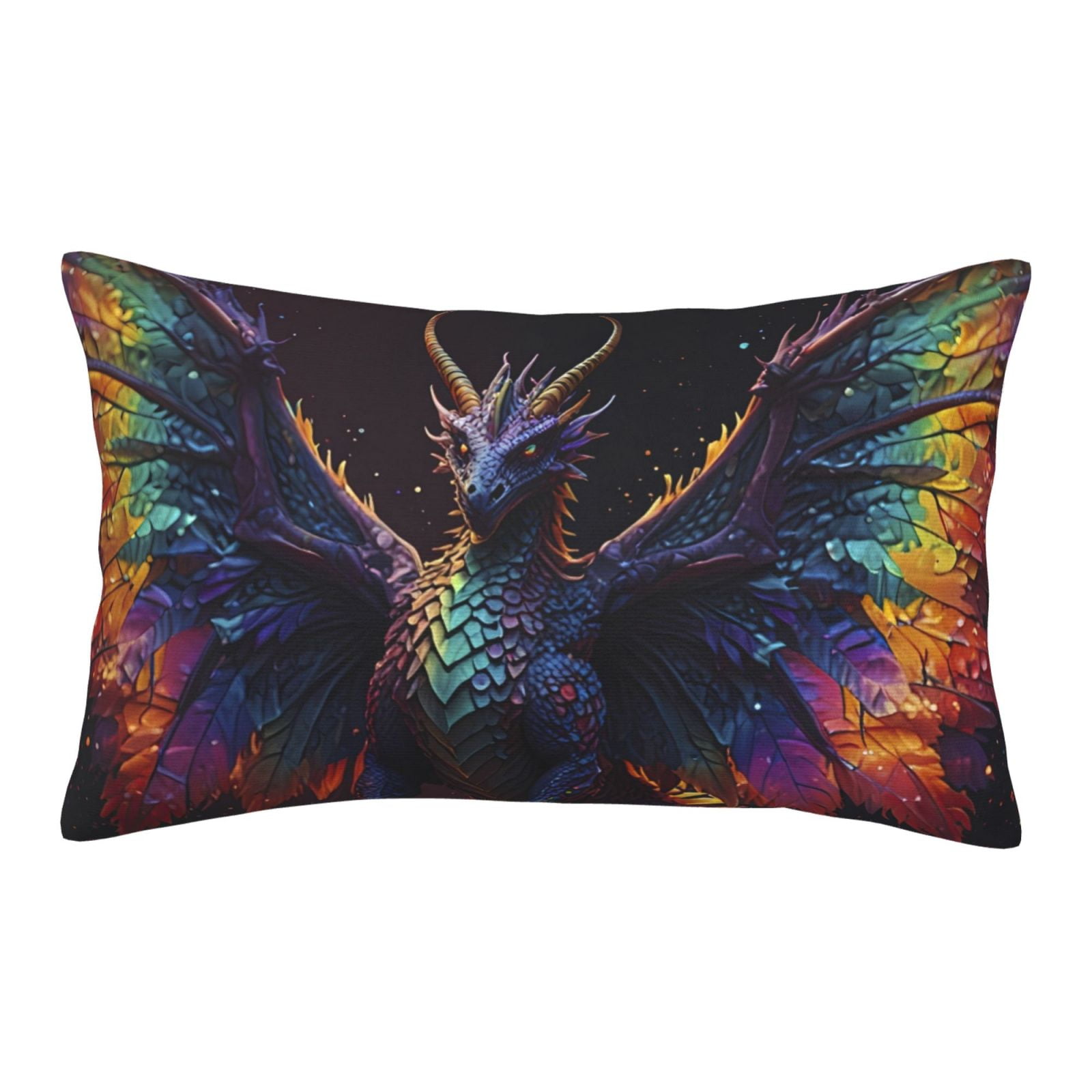 Fotbe Rainbow Wings Majestic Dragon Pillow Cases - Envelope Closure ...