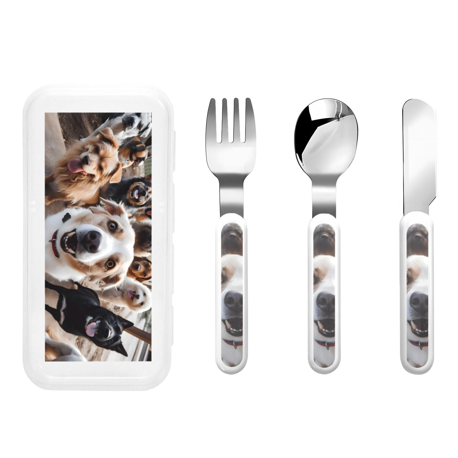 Fotbe Realistic Cute Puppy for Stainless Steel Kids Silverware Set ...