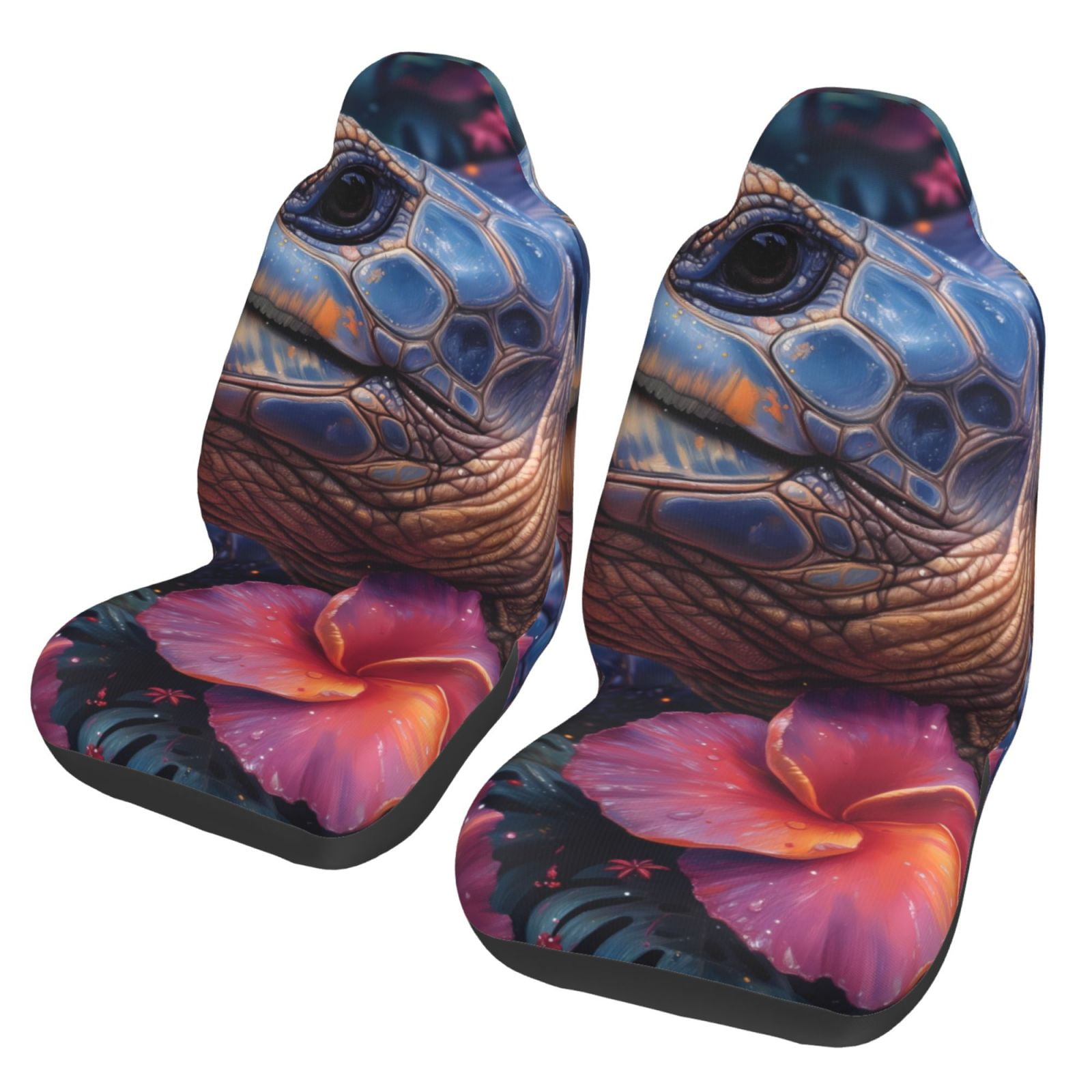 Fotbe Realistic Flower Turtle Pattern Automotive Seat Covers for Cars ...