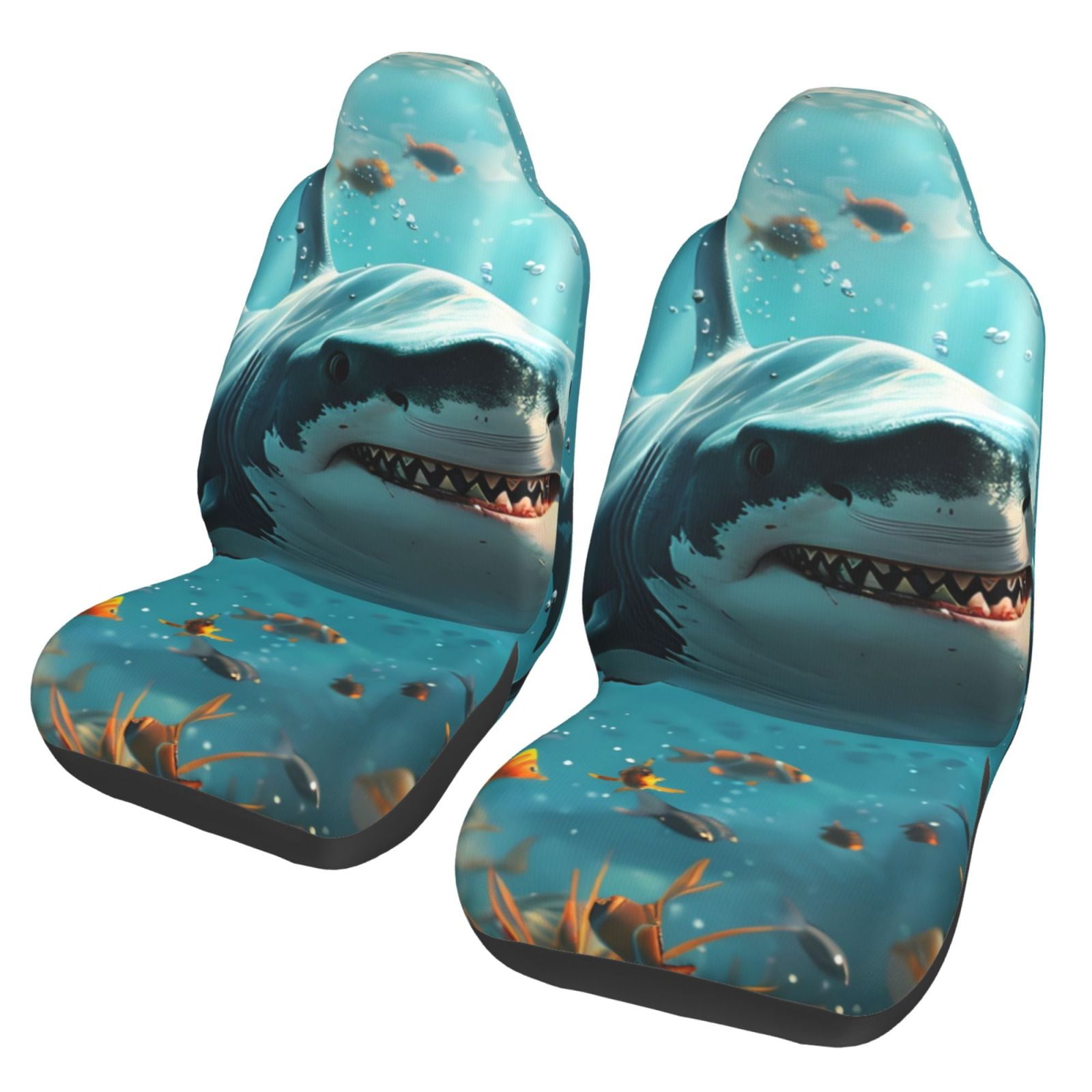 Fotbe Realistic Ocean Shark Pattern Automotive Seat Covers for Cars ...