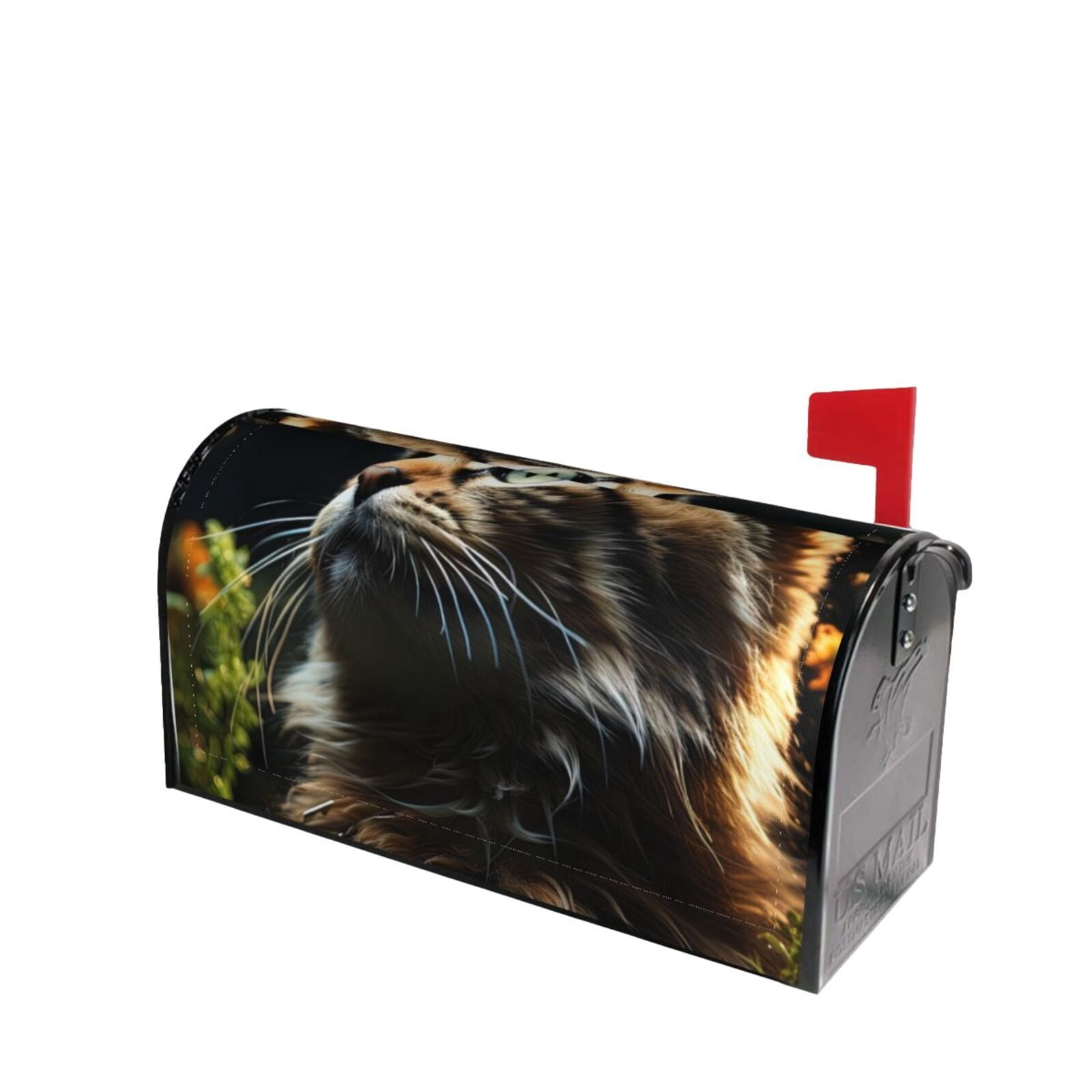 Fotbe Realistic Style Cute Cat Mailbox Covers Post Letter Box Cover ...