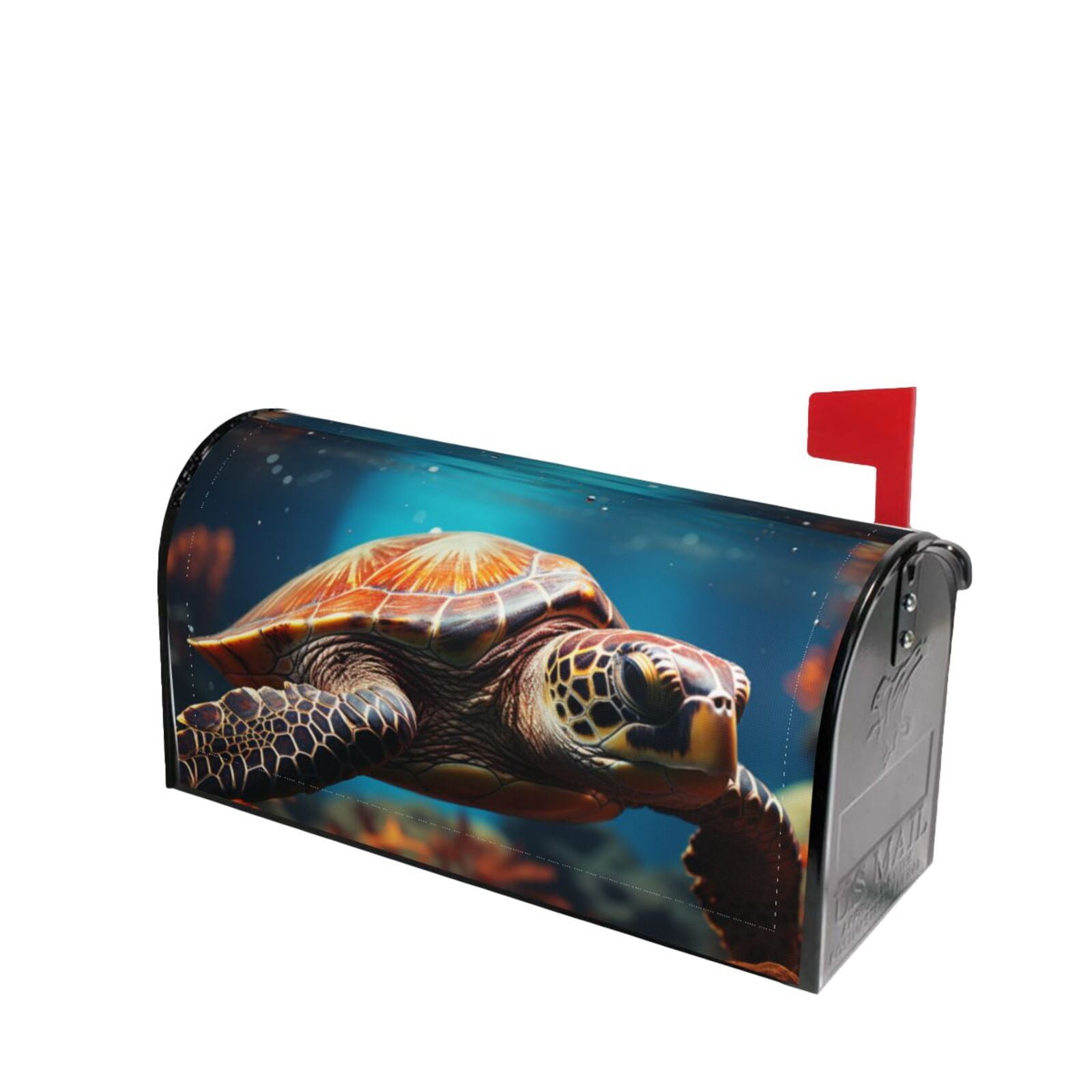 Fotbe Realistic Turtle Mailbox Covers Post Letter Box Cover Garden ...