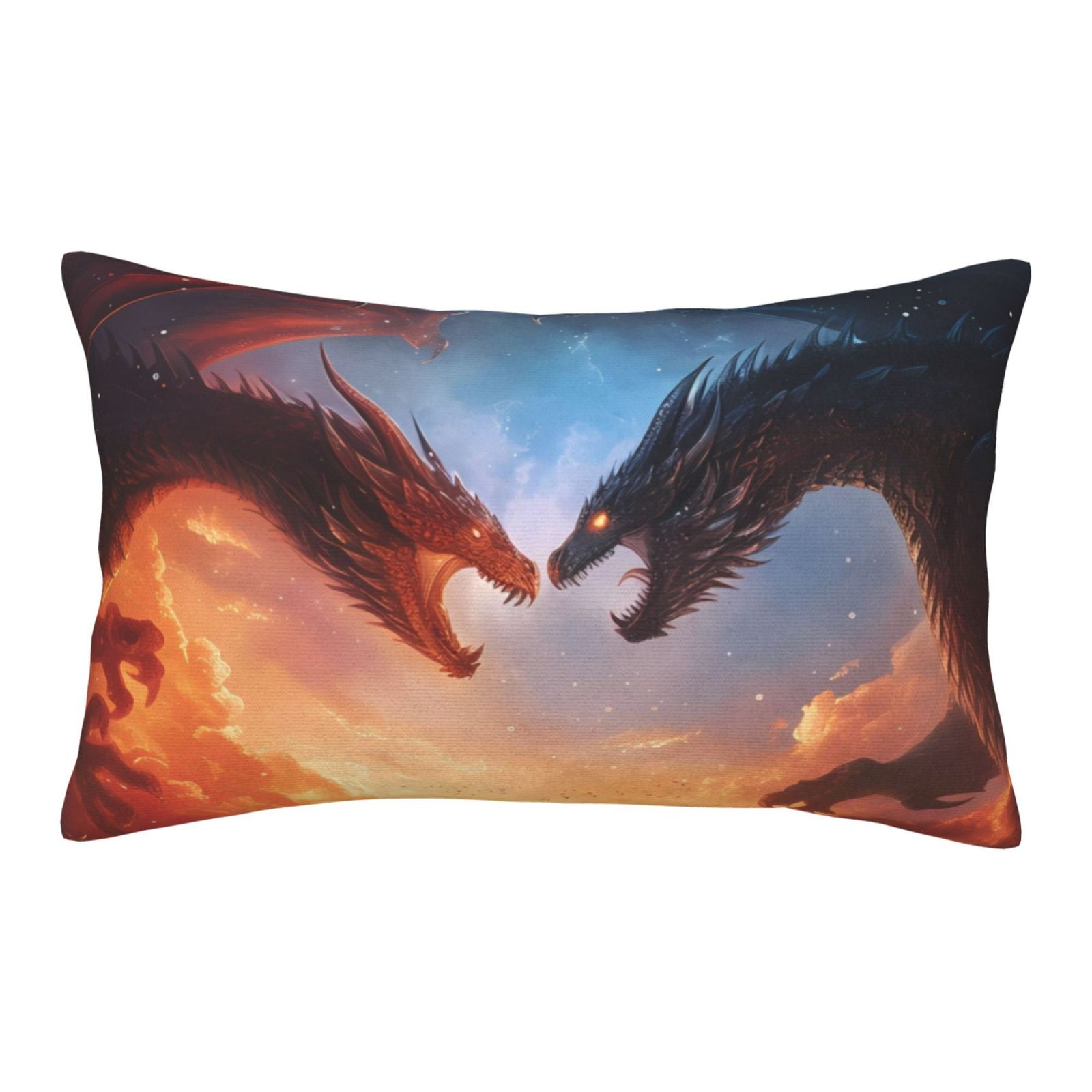 Fotbe Red And Blue Fire Cloud Dragon Pillow Cases - Envelope Closure ...