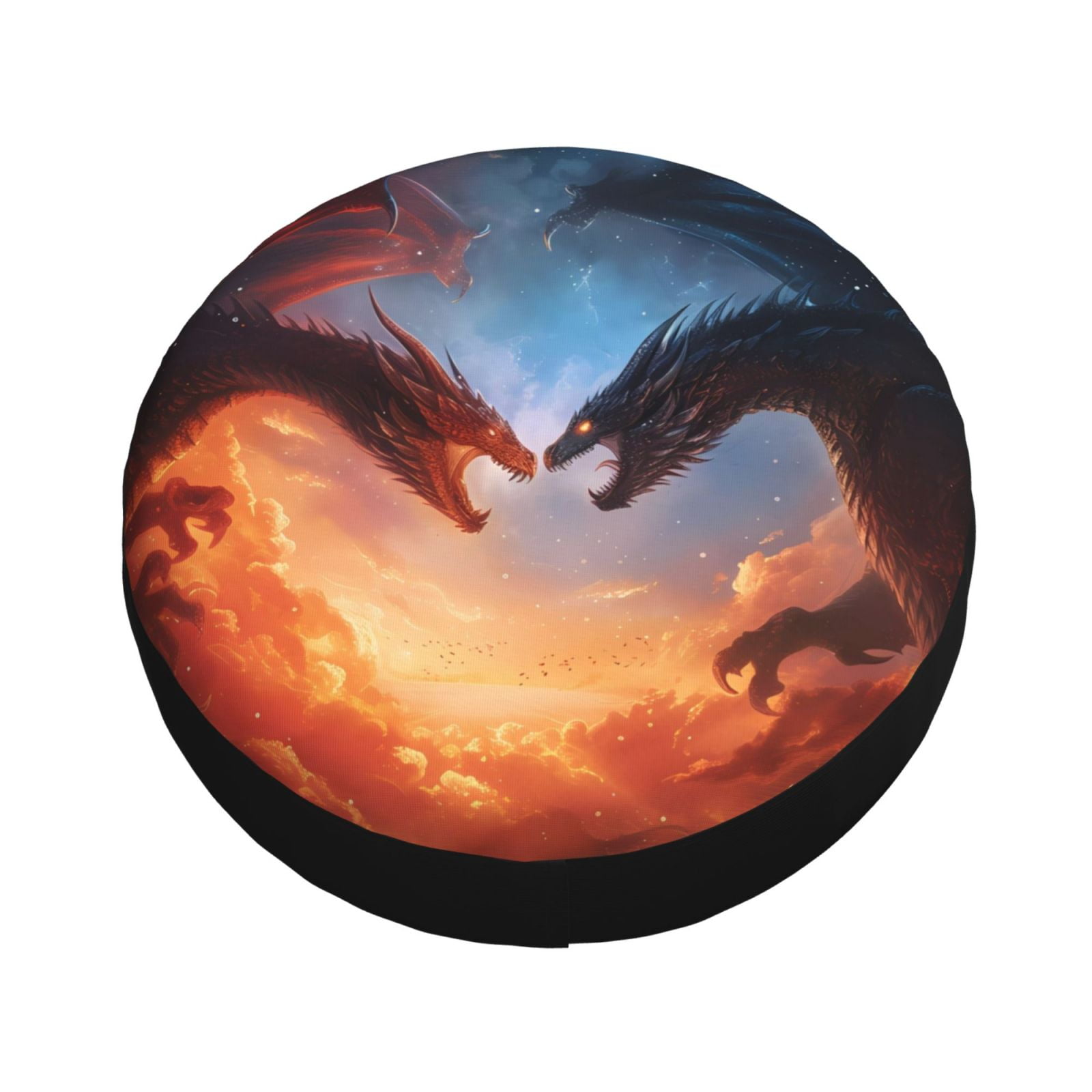 Fotbe Red And Blue Fire Cloud Dragon Spare Tire Cover Thickening ...