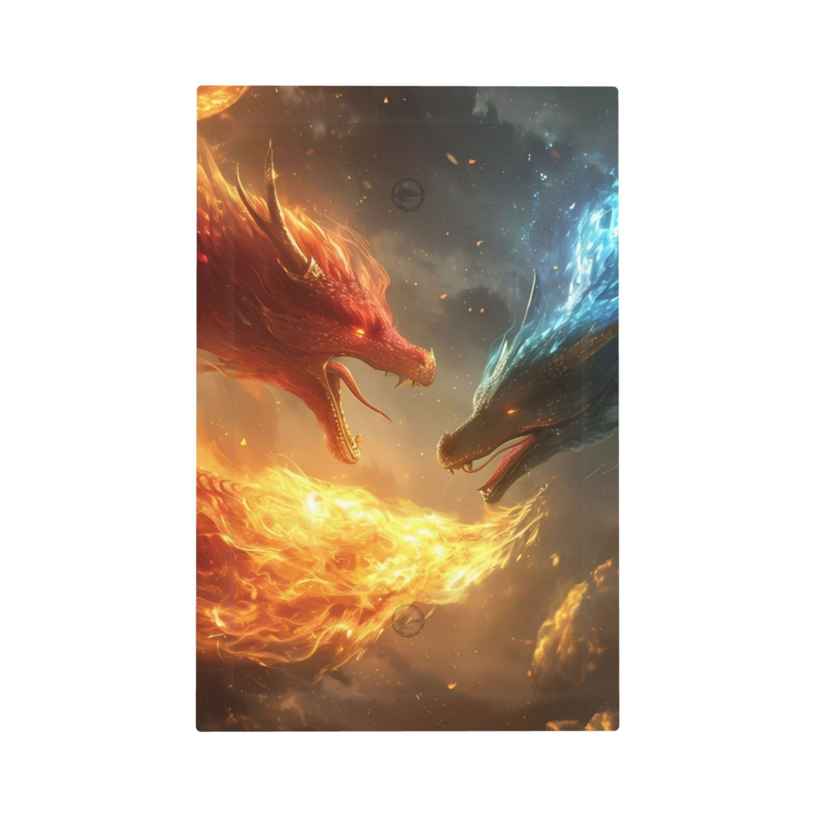 Fotbe Red And Blue Fire Dragon B Print Duplex Receptacle Wall Plate, 1 ...