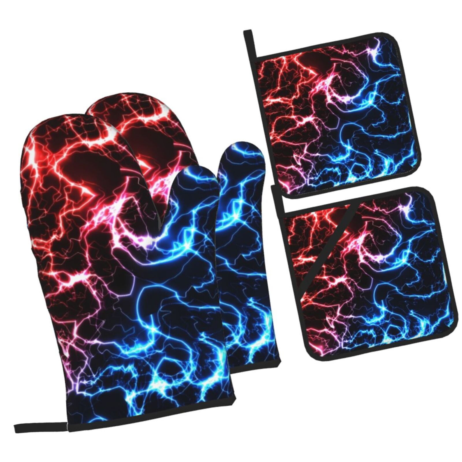 Fotbe Red And Blue Lightning for 4Pcs Oven Mitts and Pot Holders, 500 ...